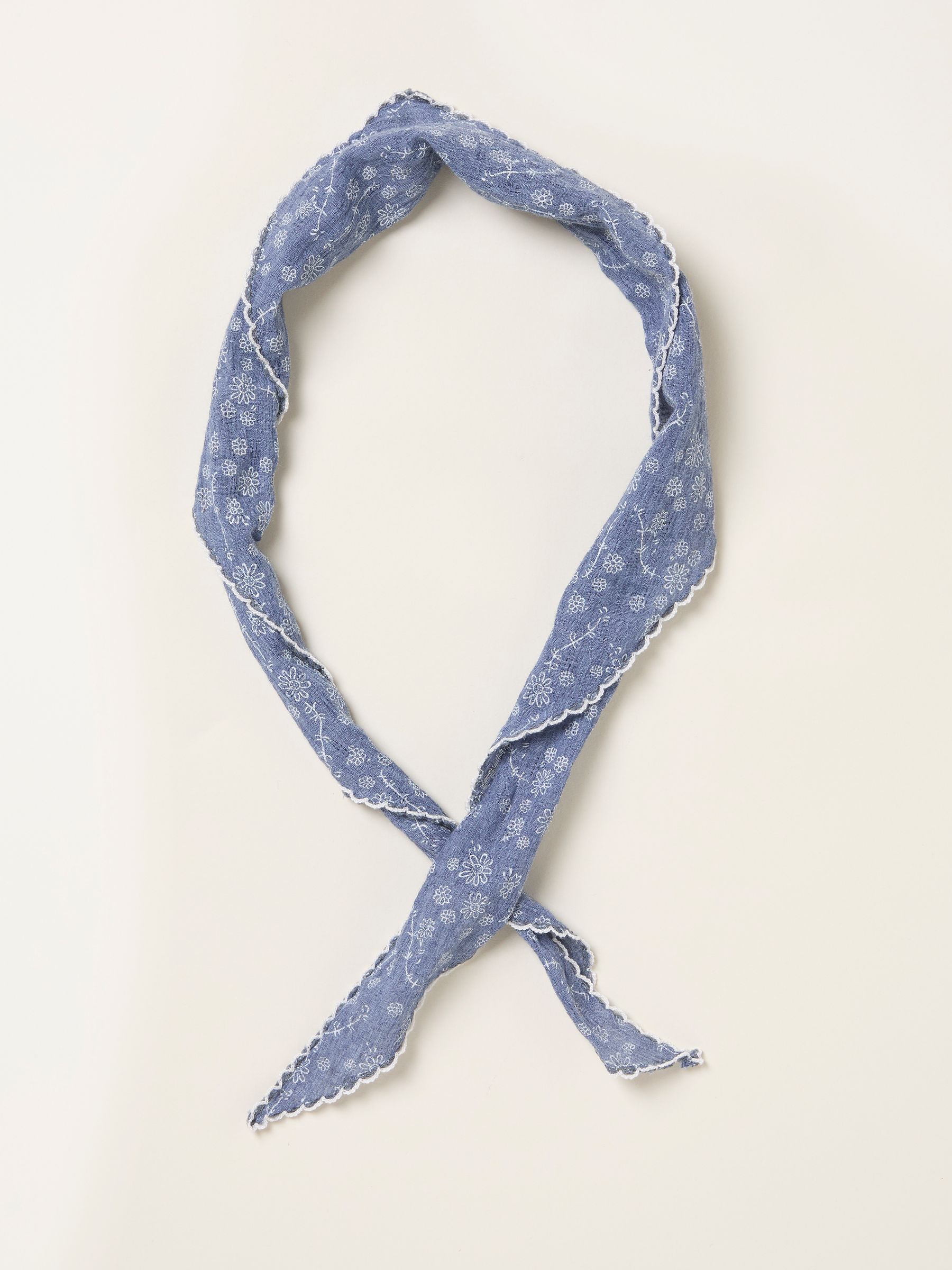 Buy FatFace Blue Chambray Floral Triangle Scarf from Next New Zealand