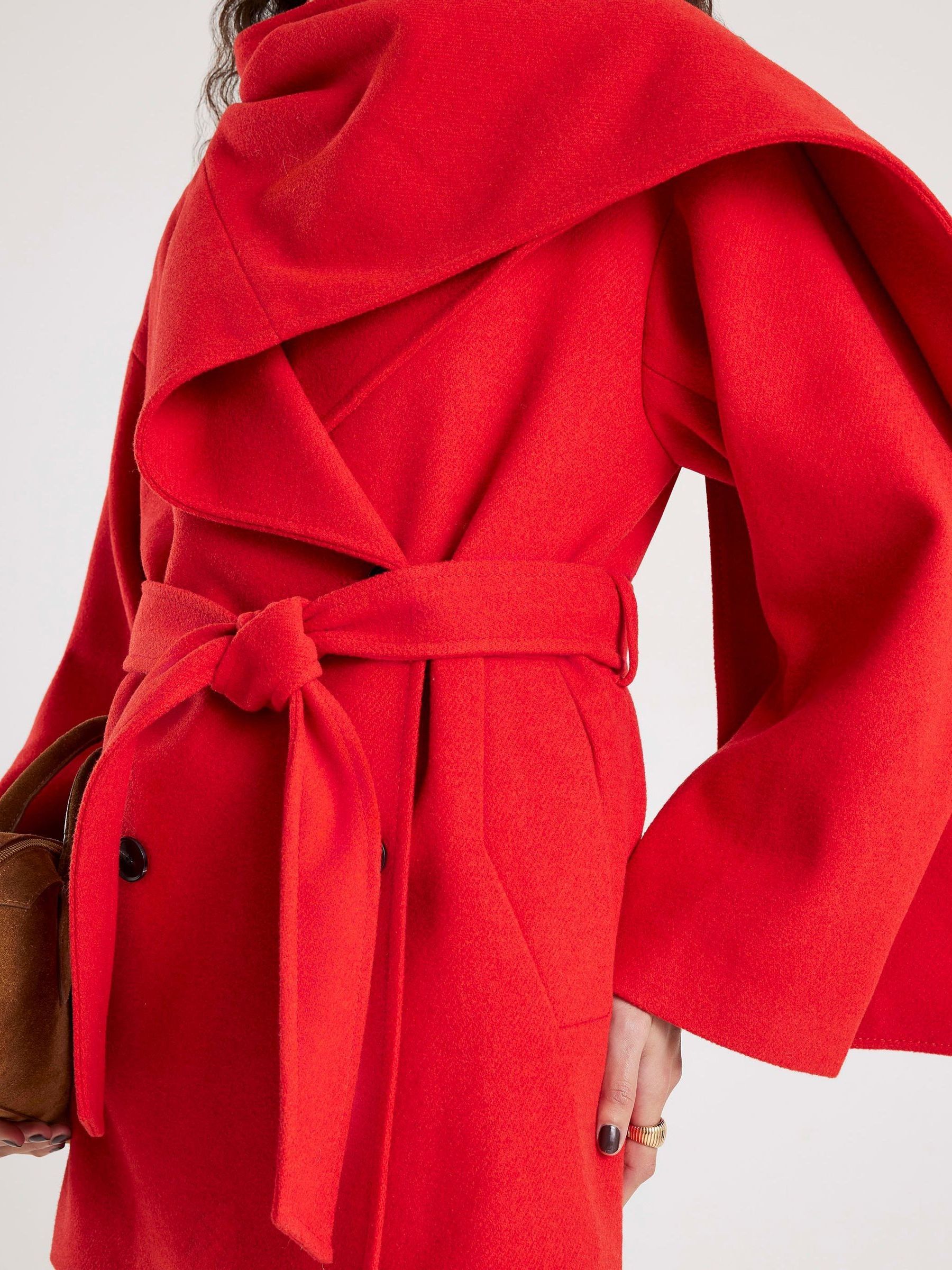 Buy River Island Red Medium Length Scarf Coat from the Next UK online shop