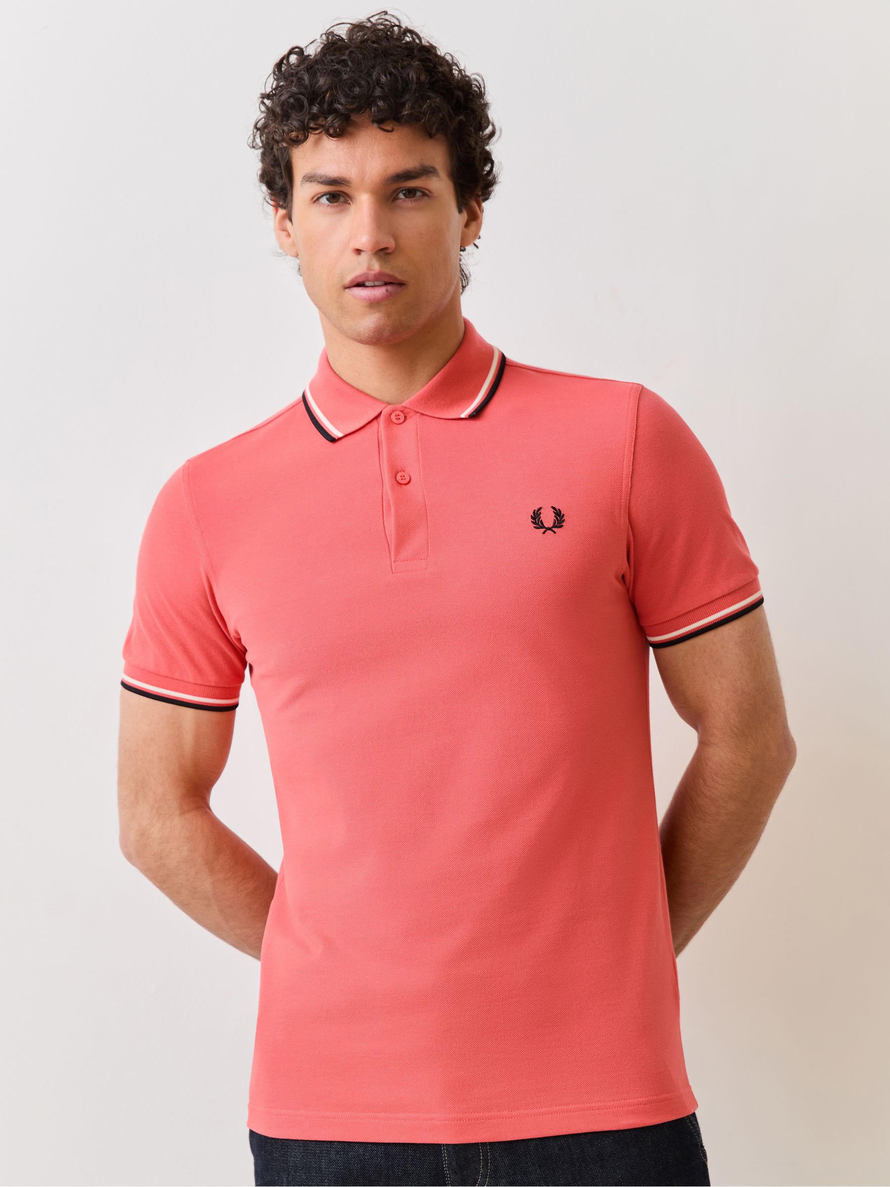Buy Fred Perry Pink Tipped Polo Shirt from the Next UK online shop
