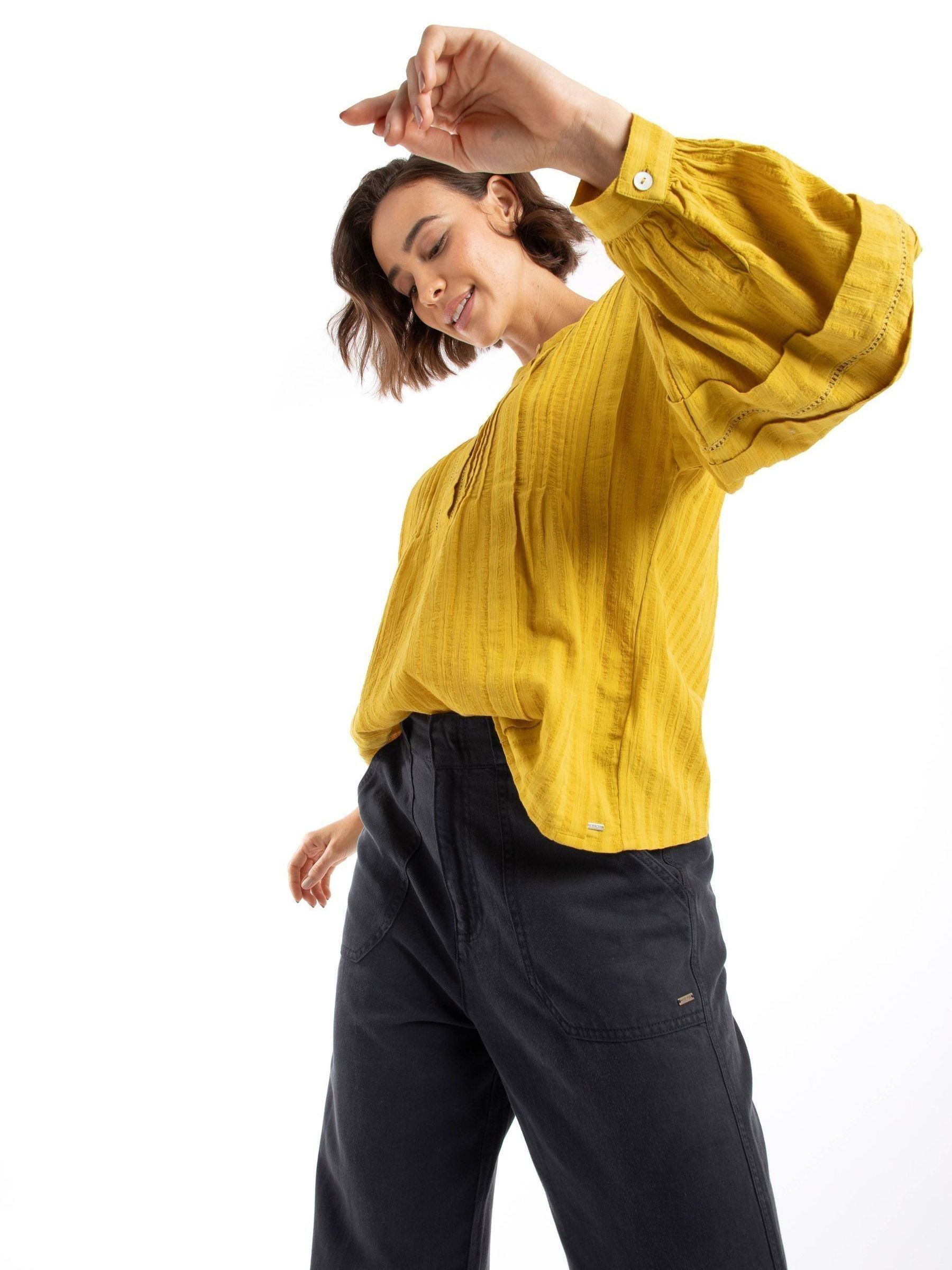 Buy Weird Fish Yellow Skyler Seersucker Cotton Blouse from the Next UK ...