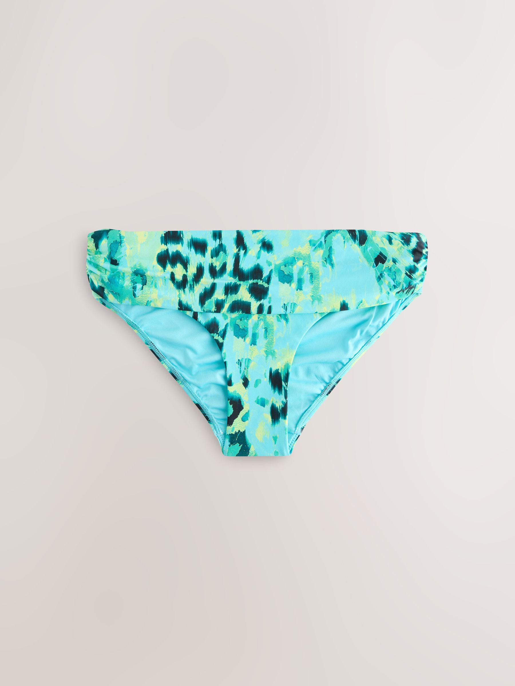 Buy Aqua Green/Lime Animal Roll Top Bikini Bottoms from Next Ireland