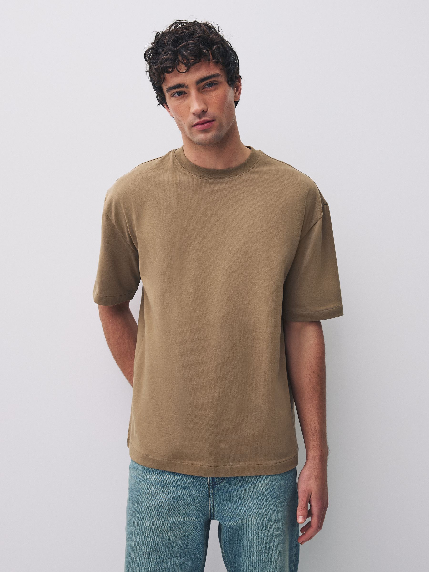 Buy Brown / Ecru White / Stone Relaxed Fit T-Shirts 3 Pack from the ...