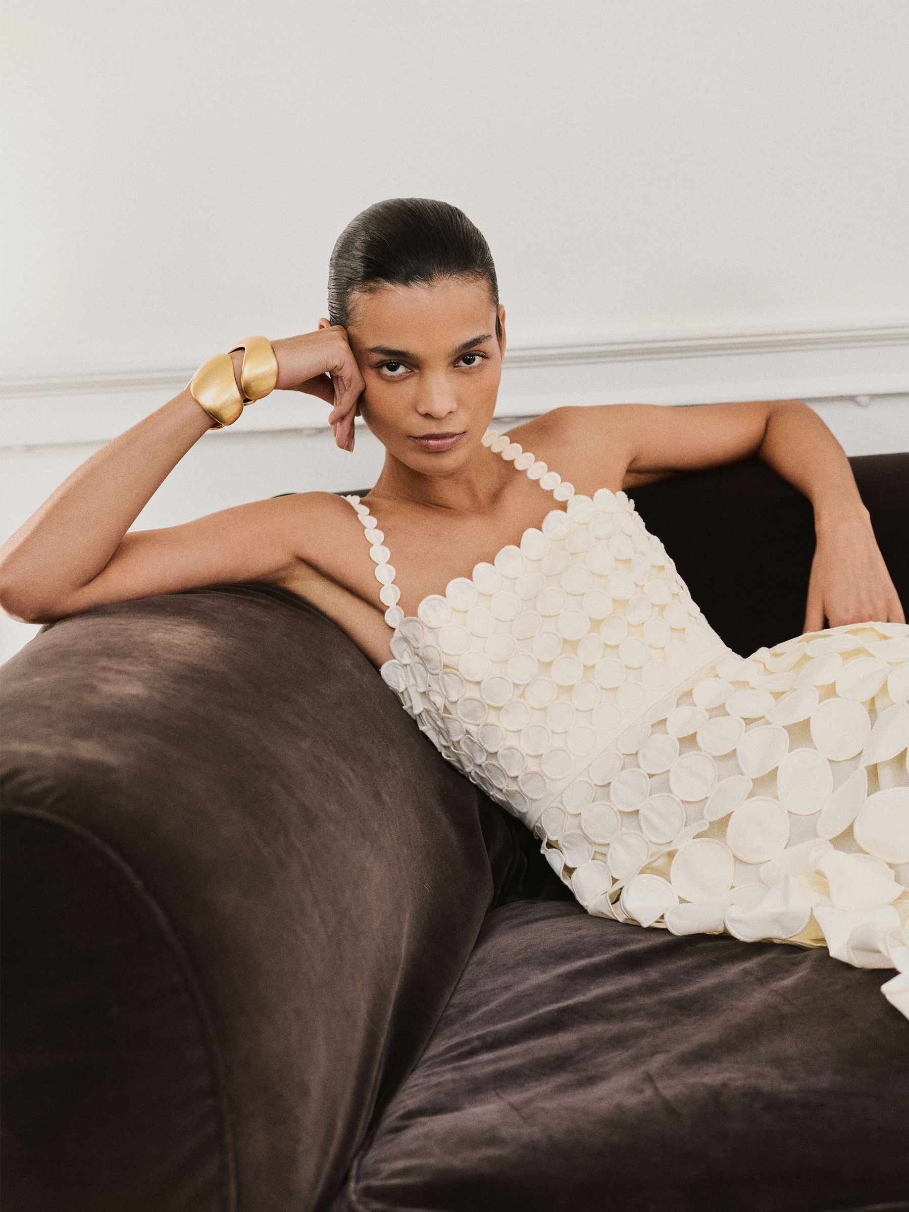 Buy Reiss Cream Gigi Cotton Cut-Out Belted Midi Dress from Next South ...