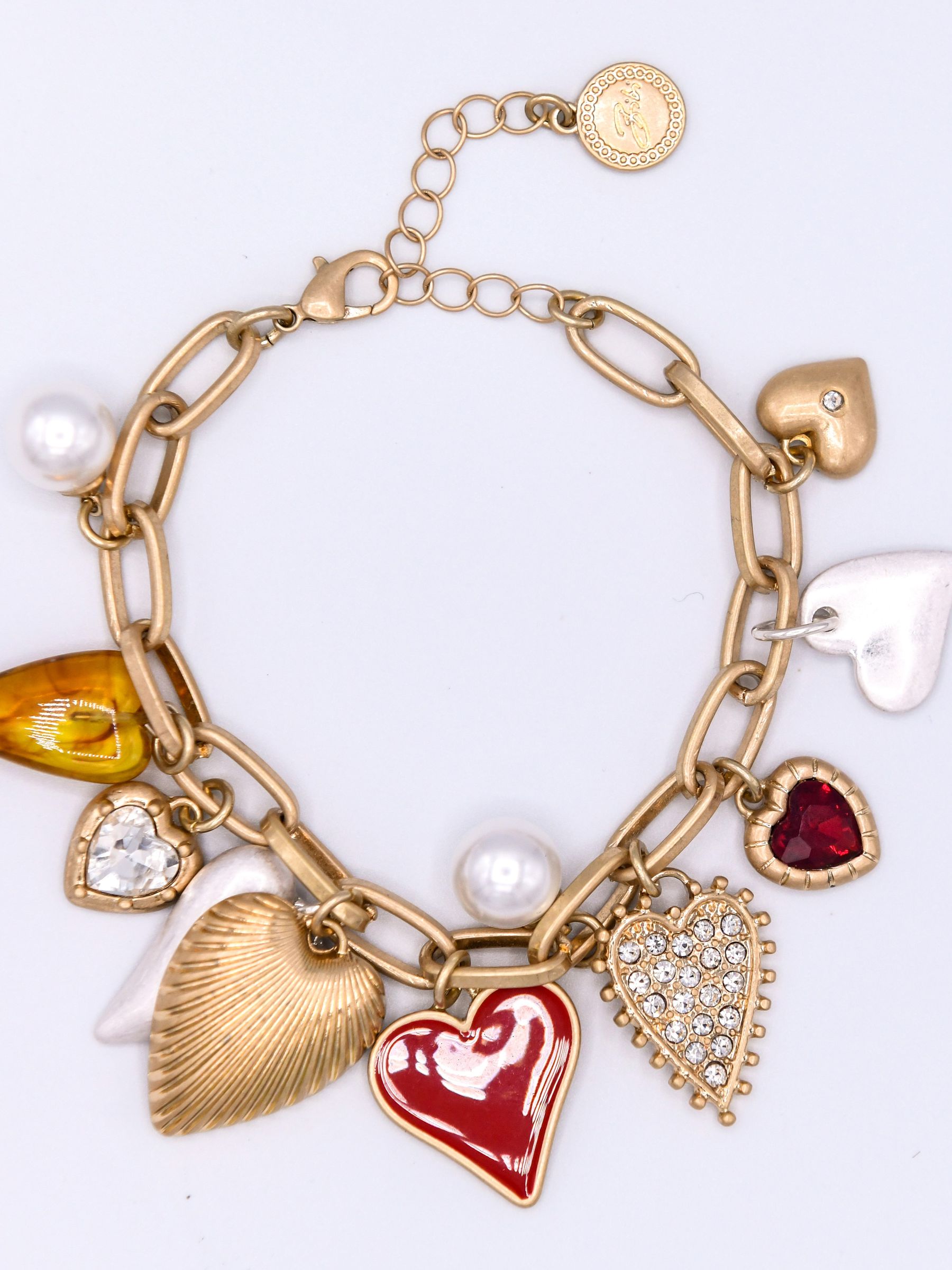 Buy Bibi Bijoux Gold Tone Mixed Heart Bracelet from Next New Zealand