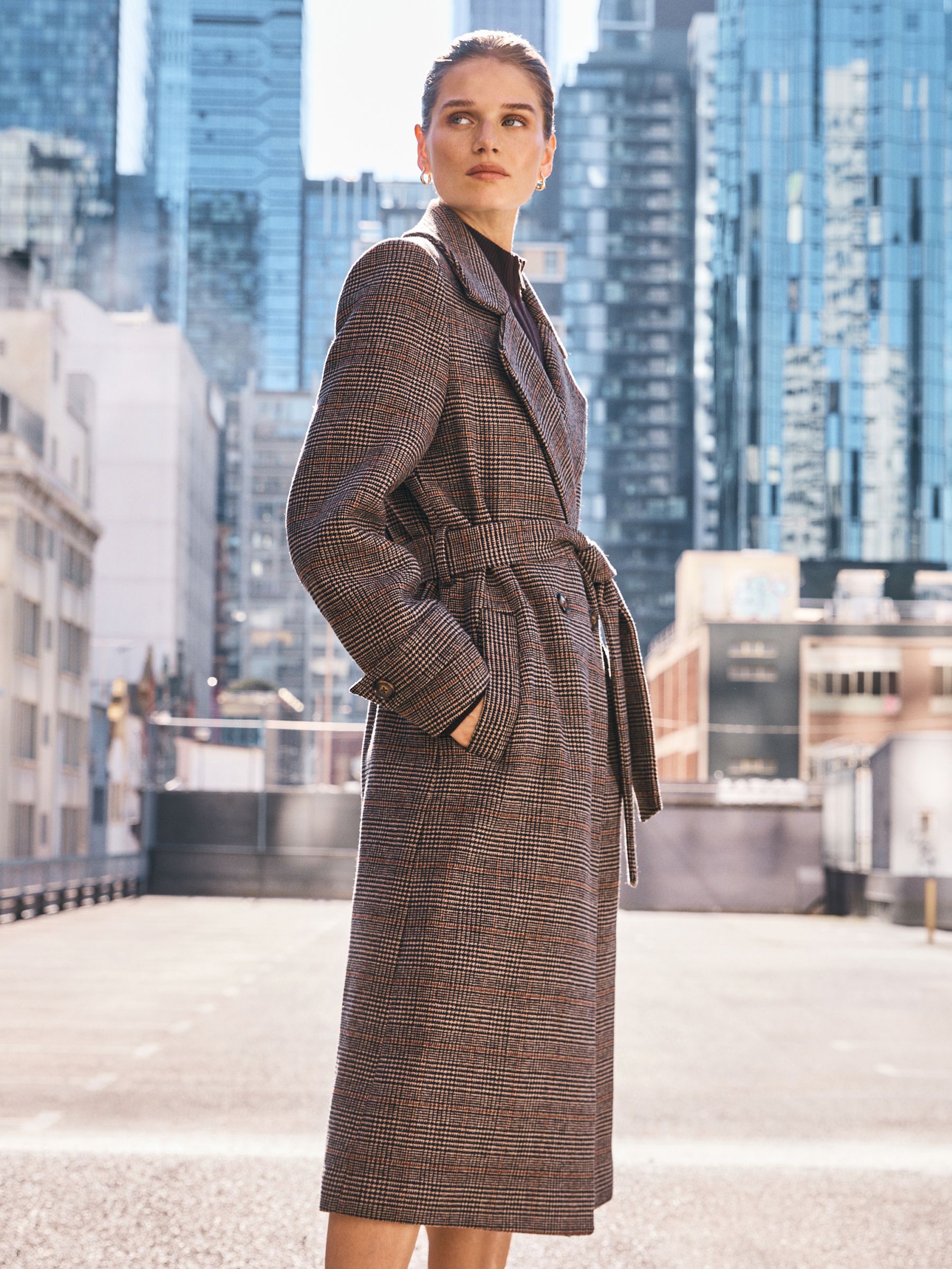 Buy Forever New Brown Luccia Belted Checked Coat from the Next UK ...