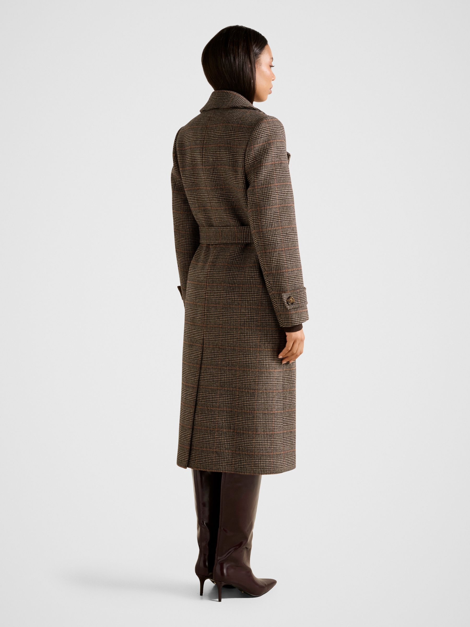 Buy Forever New Brown Luccia Belted Checked Coat from the Next UK ...