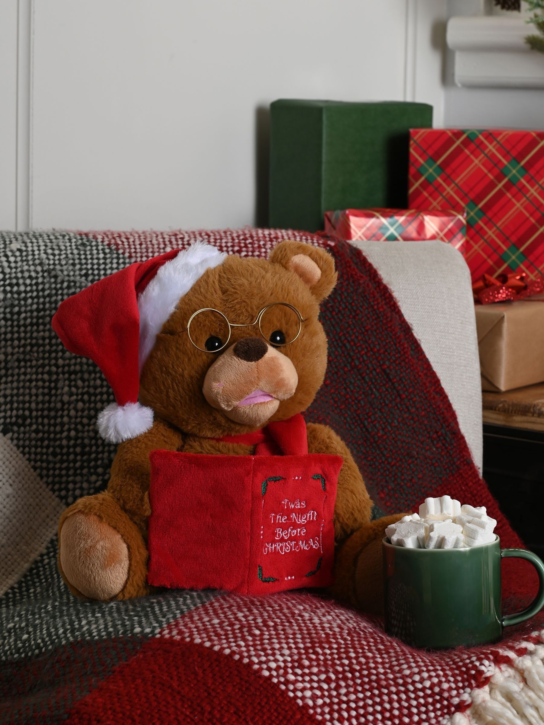 Buy Festive 26cm Bo Animated Telling Story Bear With Book from the Next ...