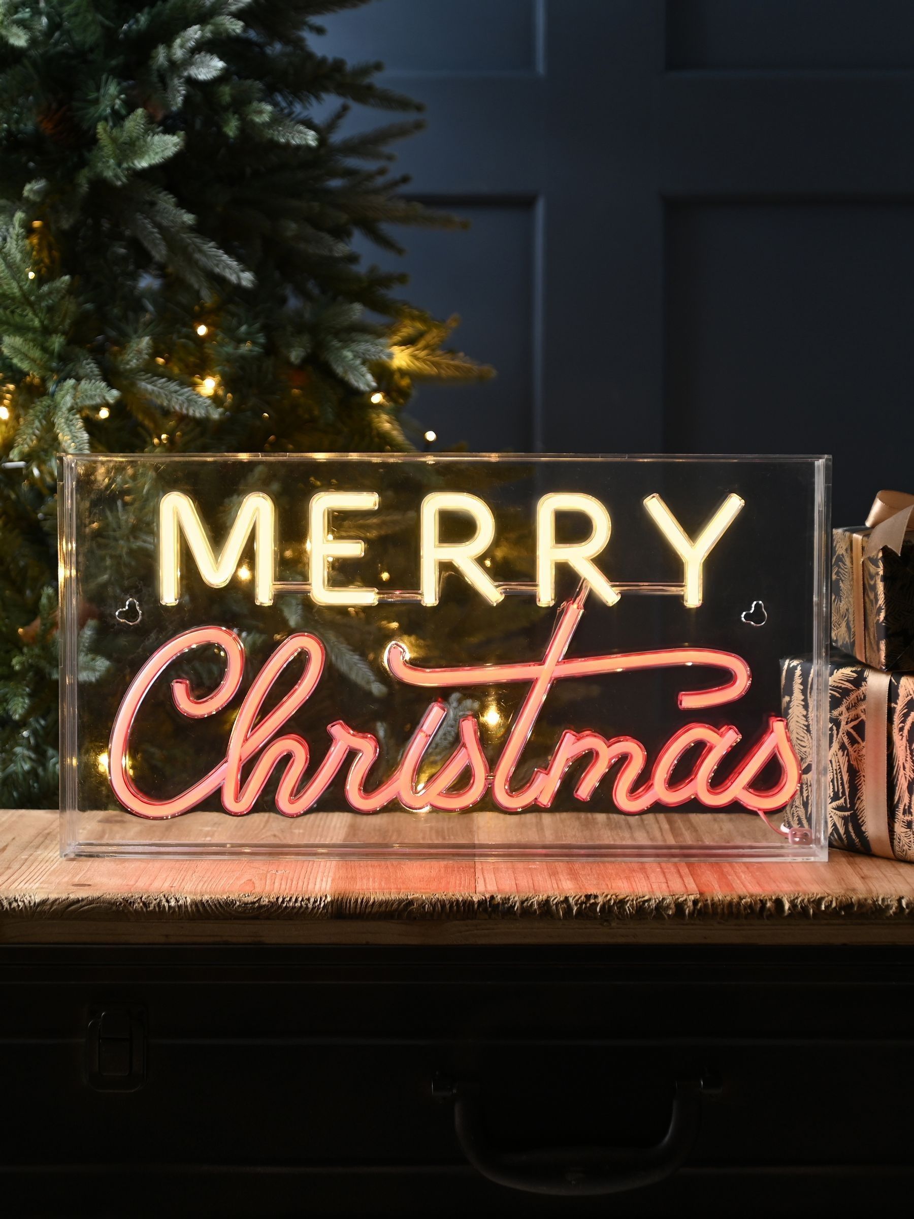 Buy Festive 43cm Lit Red/WW Neon Flex Merry Christmas Sign from the ...