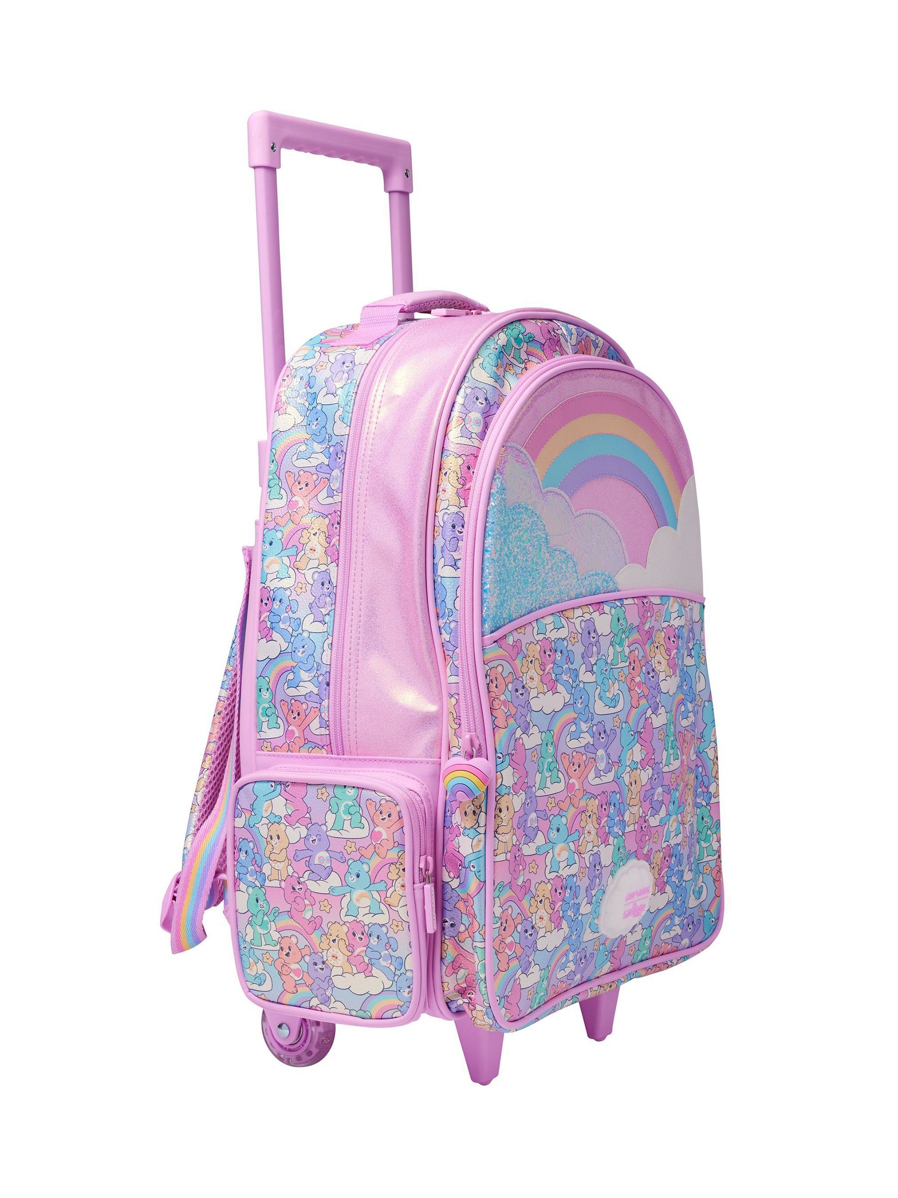 Buy Smiggle Pink Care Bears Trolley Backpack With Light Up Wheels from ...