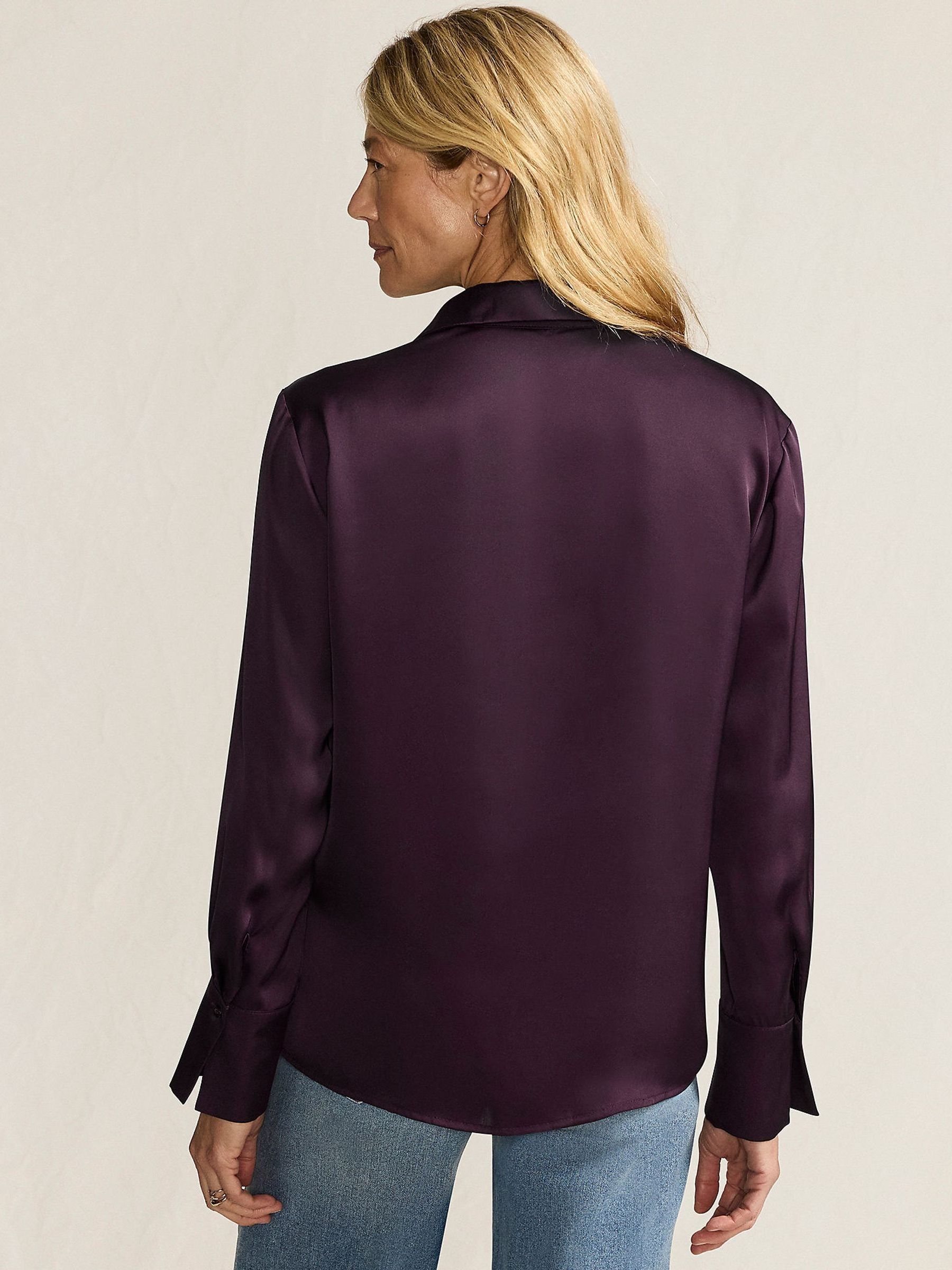 Buy Lands' End Purple Satin Shirt from the Next UK online shop