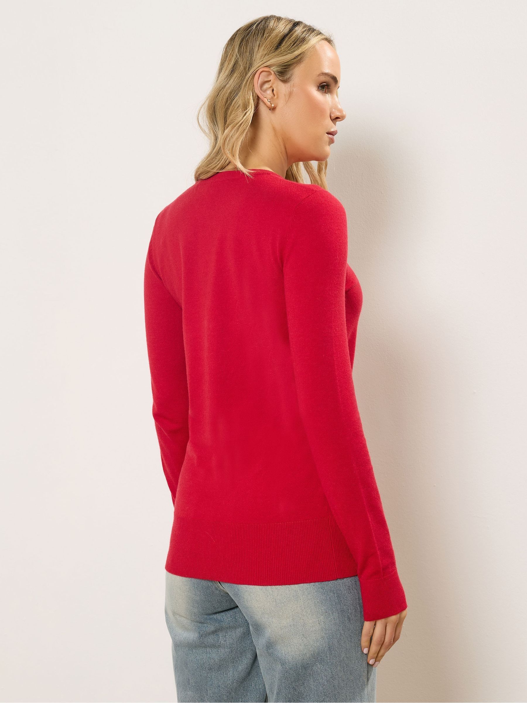 Buy Long Tall Sally Red Crew Neck Cardigan from Next Canada