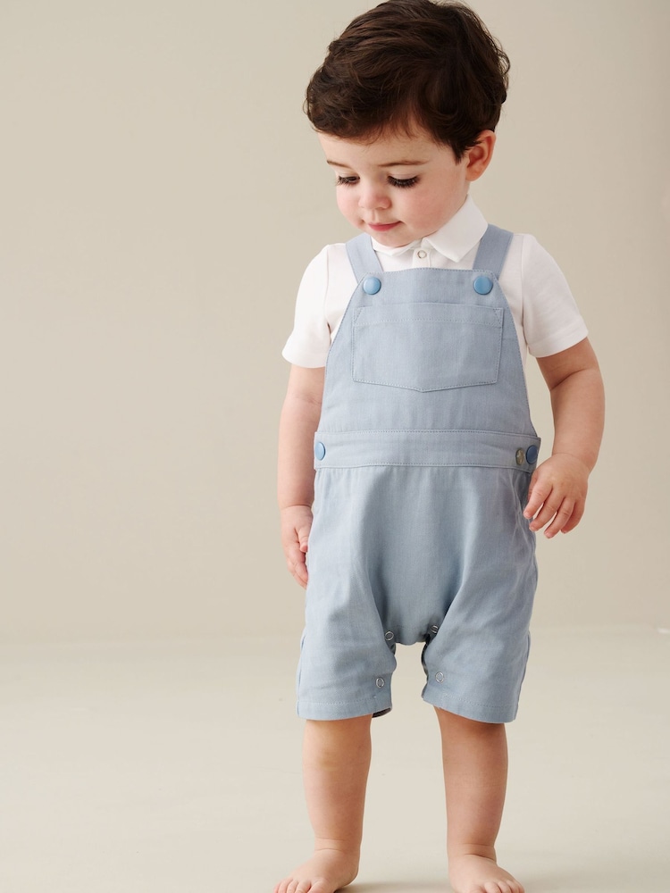 Buy Angel & Rocket Blue Jaxson Dungaree Shorts Set from Next India