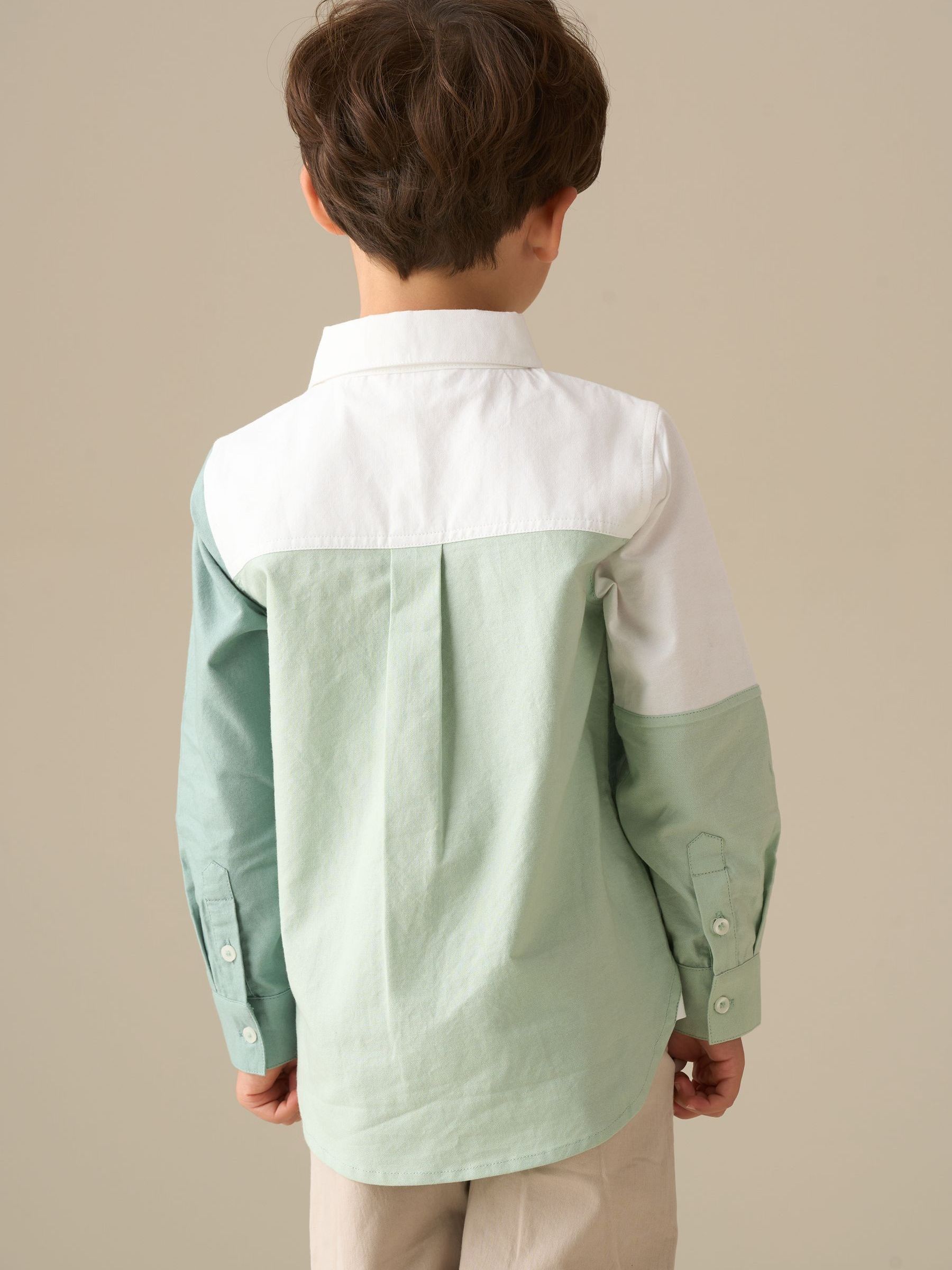 Buy Angel & Rocket Green Jude Colour Block Oxford Shirt from Next ...