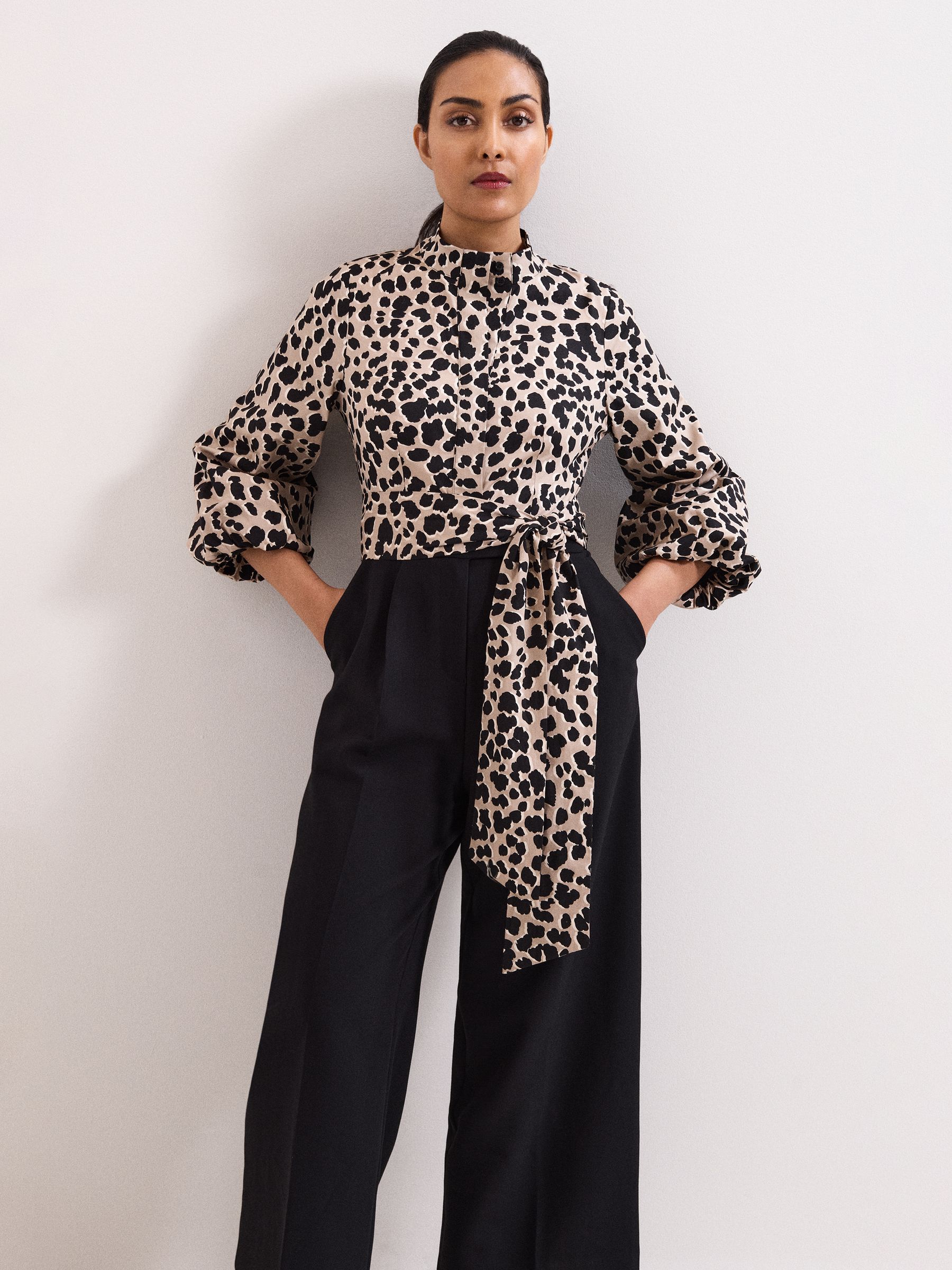 Buy Phase Eight Black Petite Leopard Jumpsuit from Next South Africa
