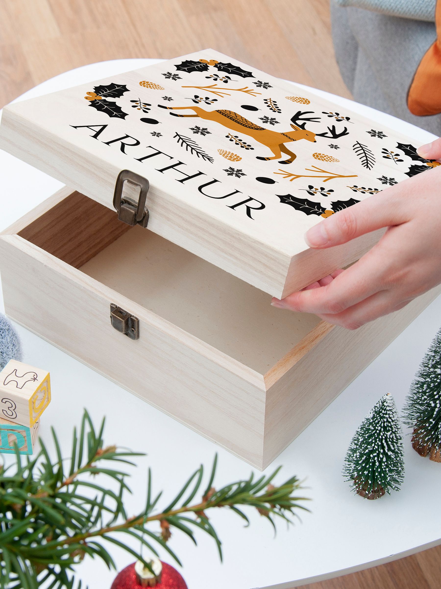 Buy Treat Republic Personalised Scandi Deer Christmas Eve Box from the ...