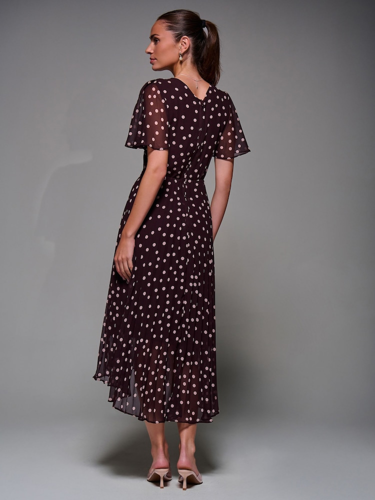 Buy Jolie Moi Brown Chiffon Floaty Sleeved Midaxi Dress from Next Belgium