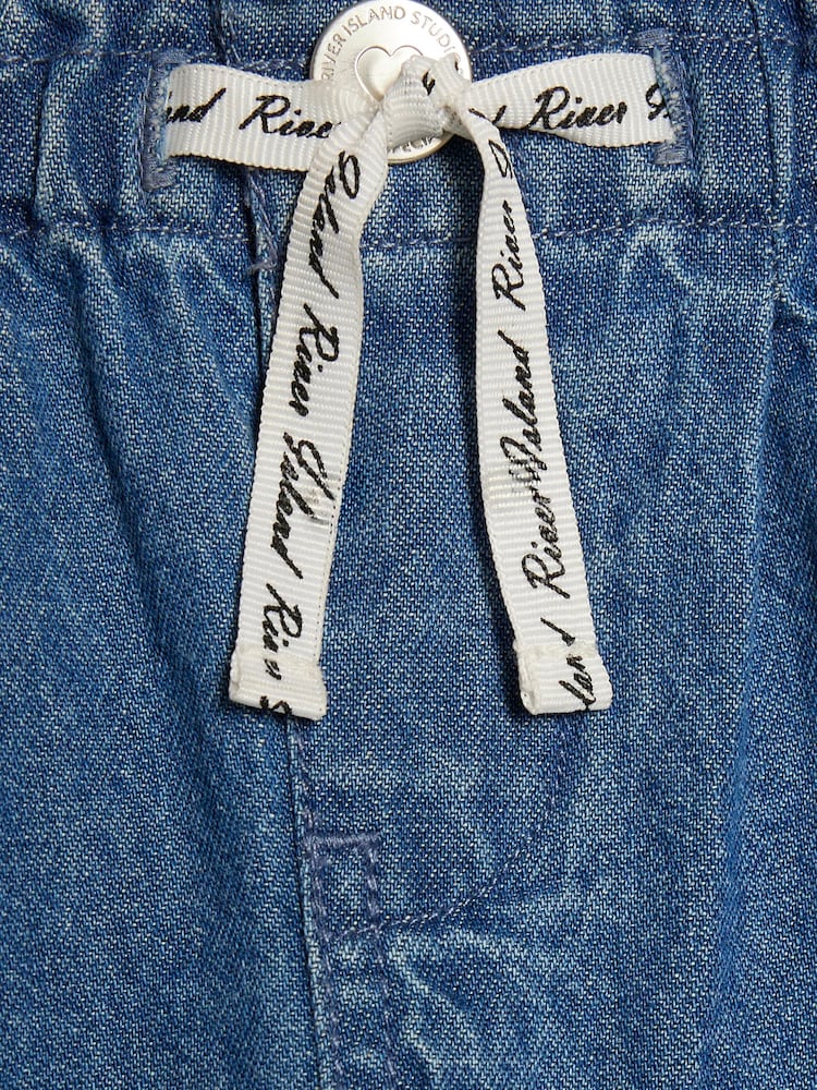 Buy River Island Blue Pull On Wide Leg Jeans from Next Ireland