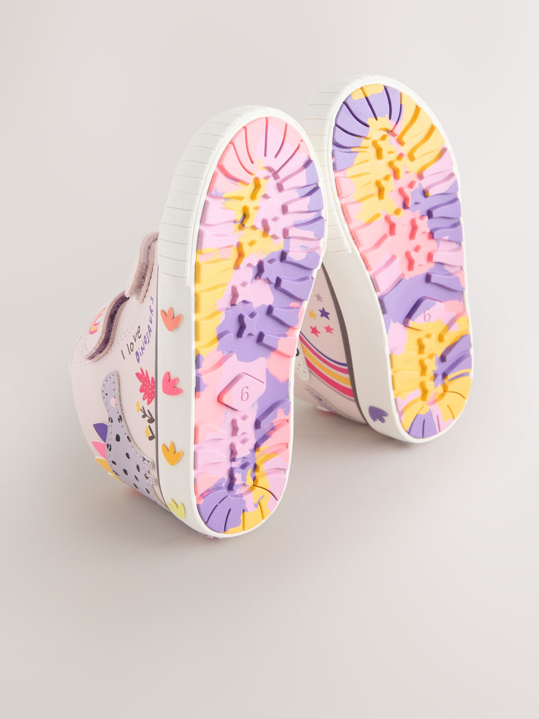 Buy Lilac Purple Dinosaur Standard Fit (F) Touch Fastening High Top ...