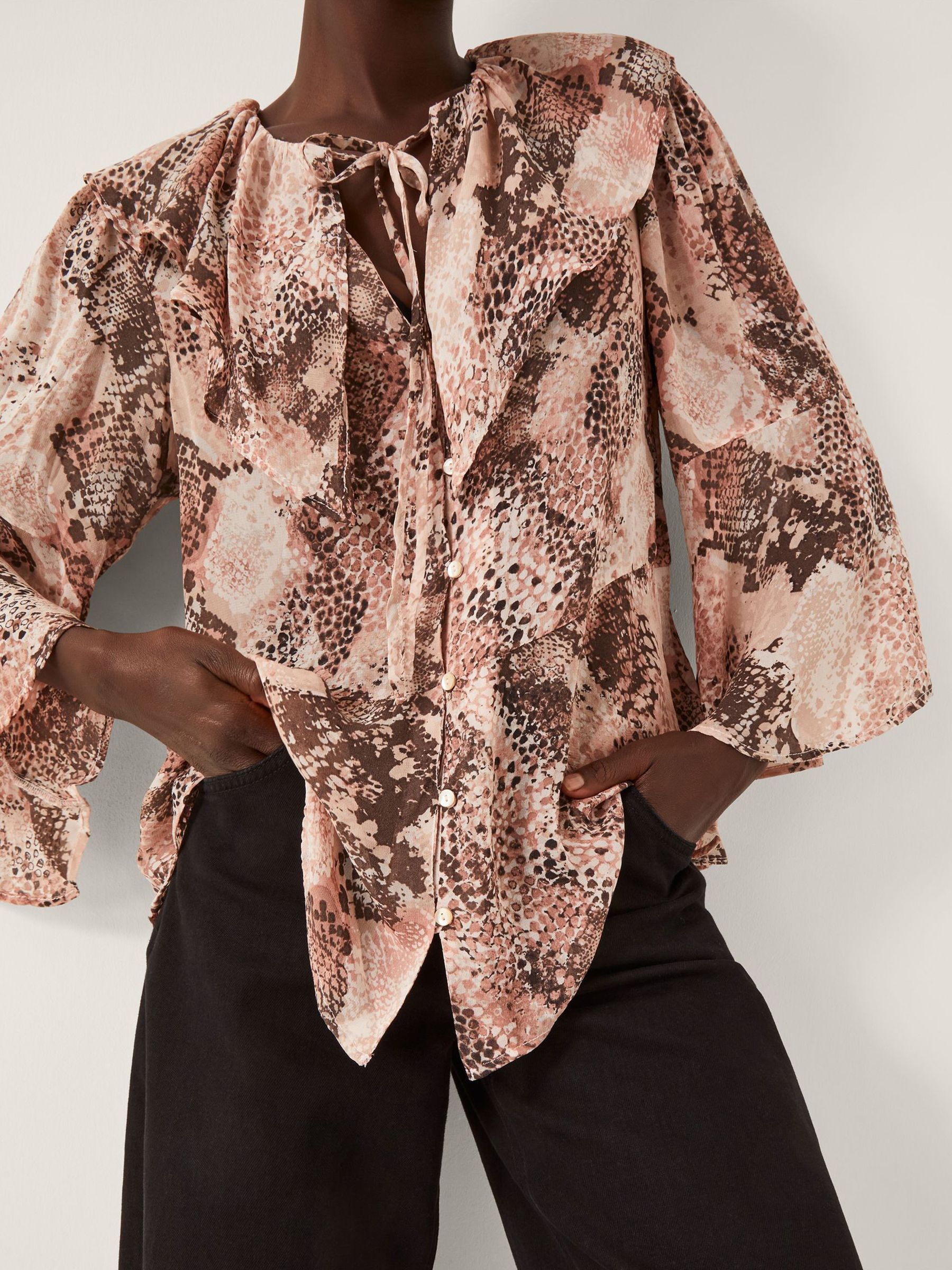 Buy Monsoon Pink Synthia Snake Print Blouse from Next Ireland
