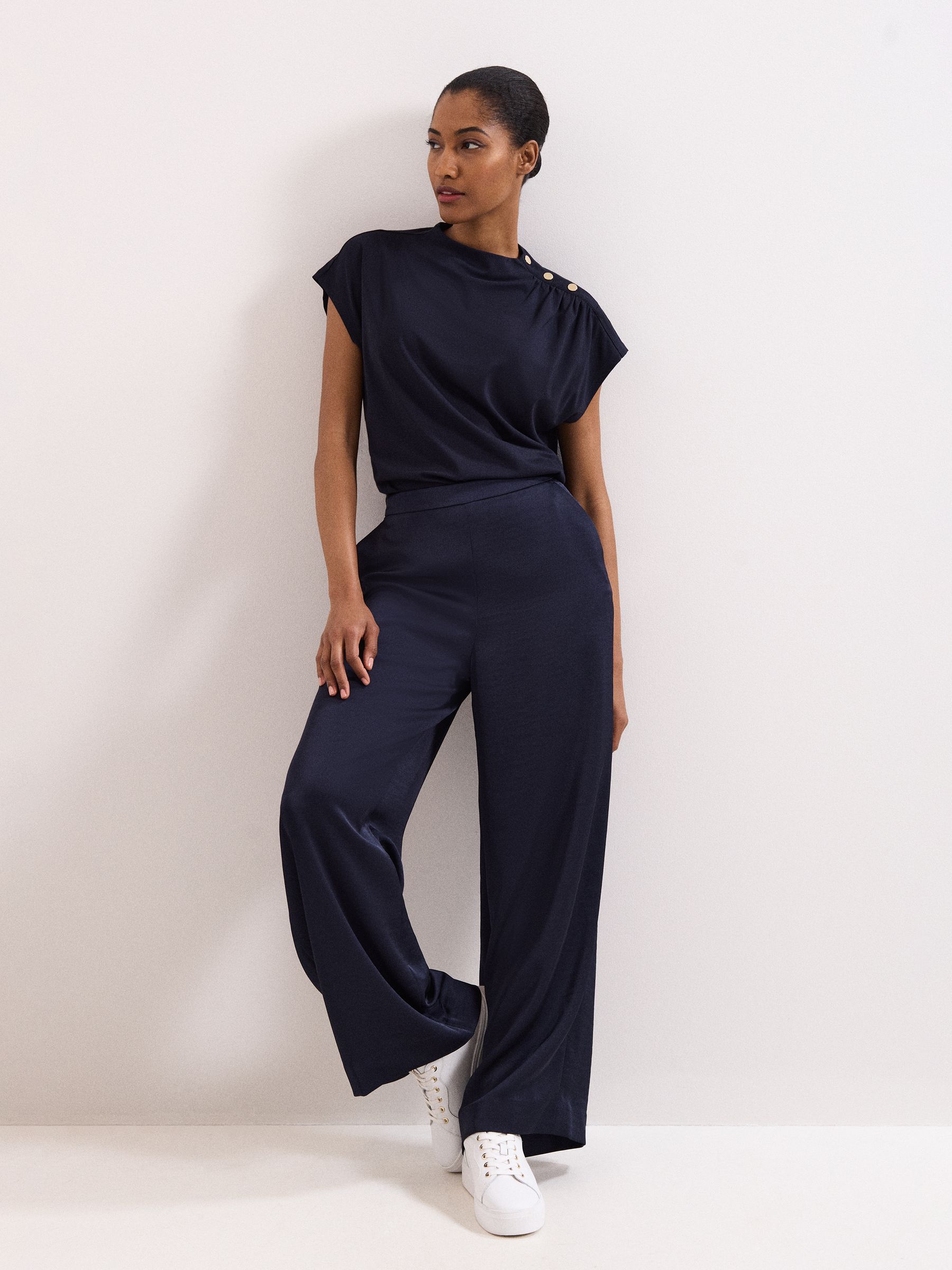 Buy Phase Eight Blue Paige Ponte Top from the Next UK online shop