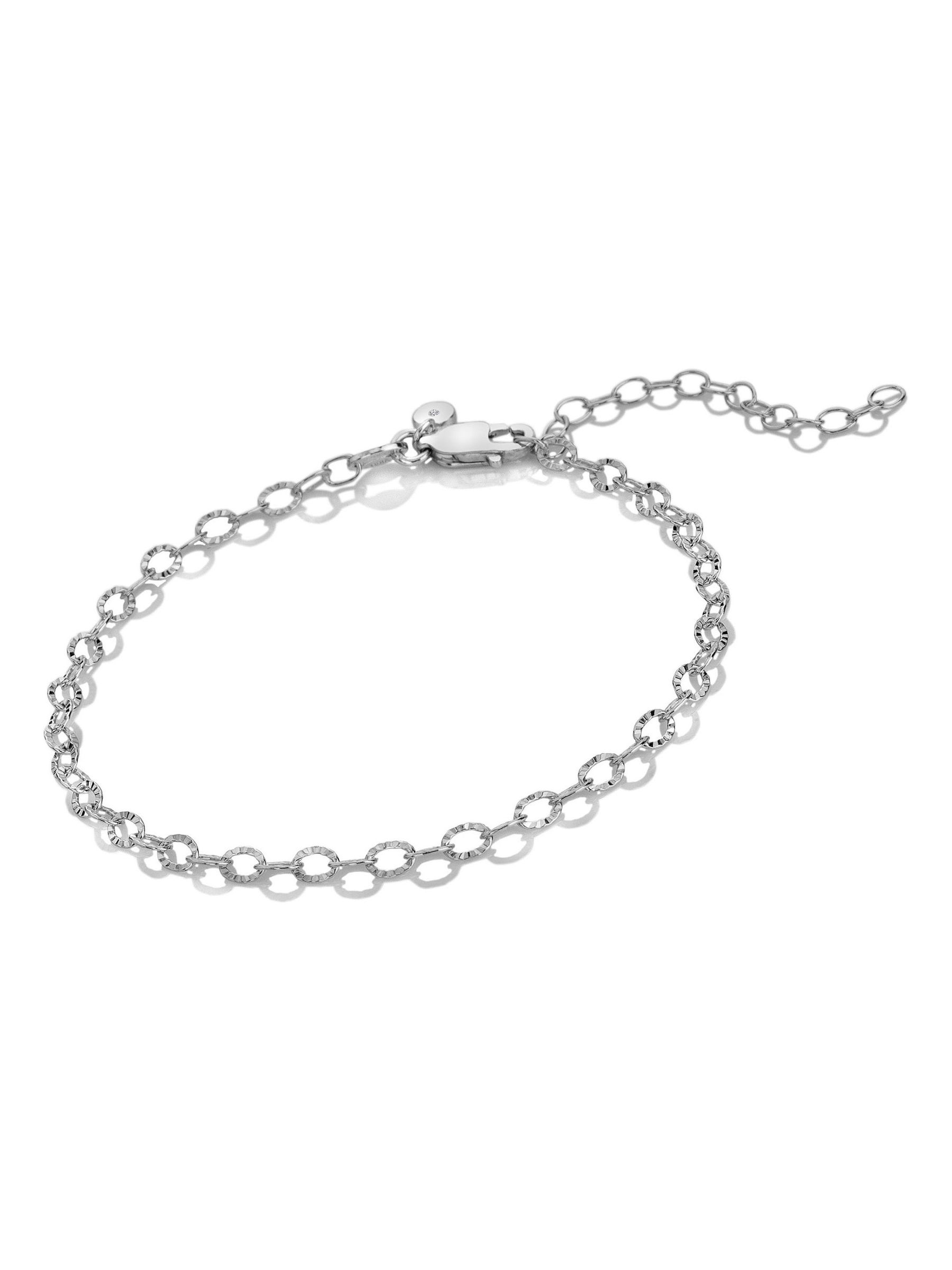 Buy Hot Diamonds Sterling Silver Diamond Cut Oval Bracelet from Next ...