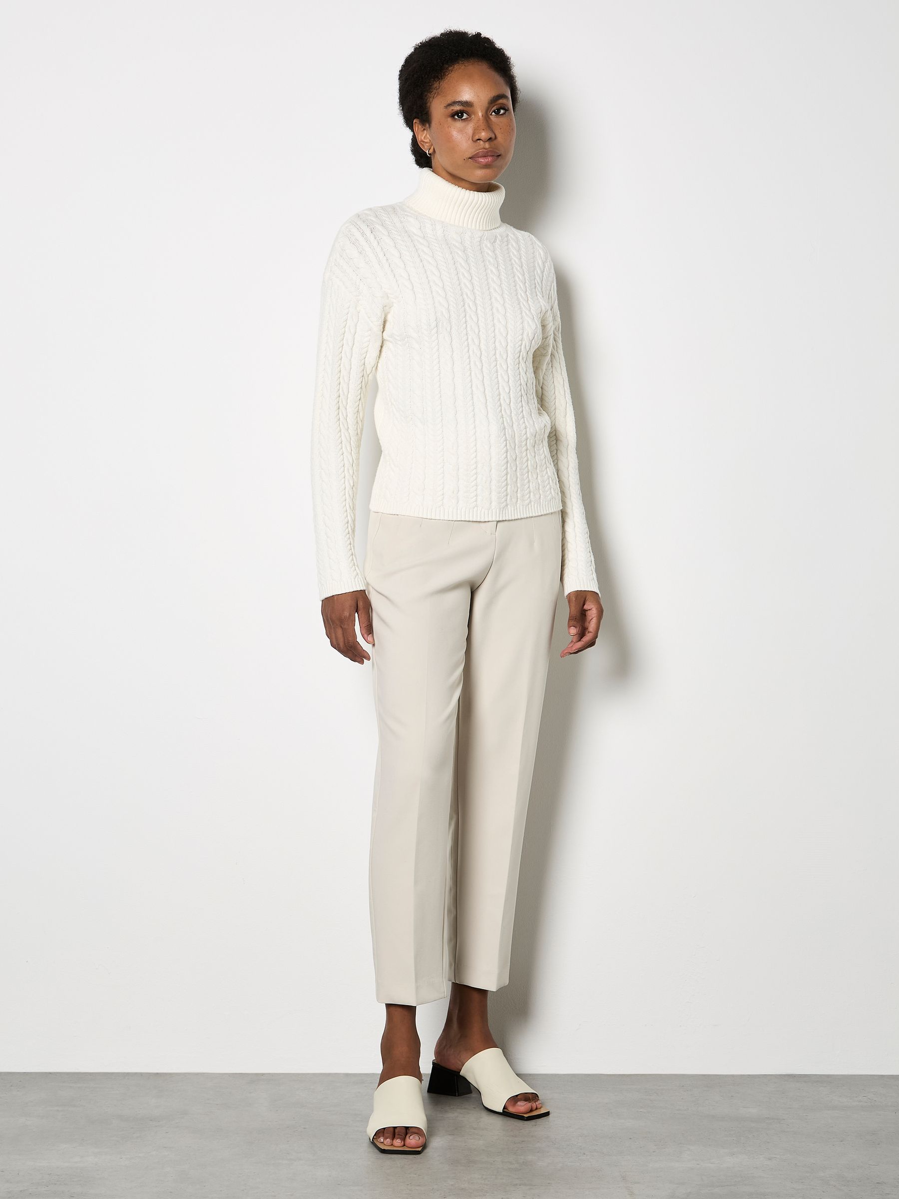 Buy Apricot Cream Turtle Neck Cable Front Jumper from the Next UK ...