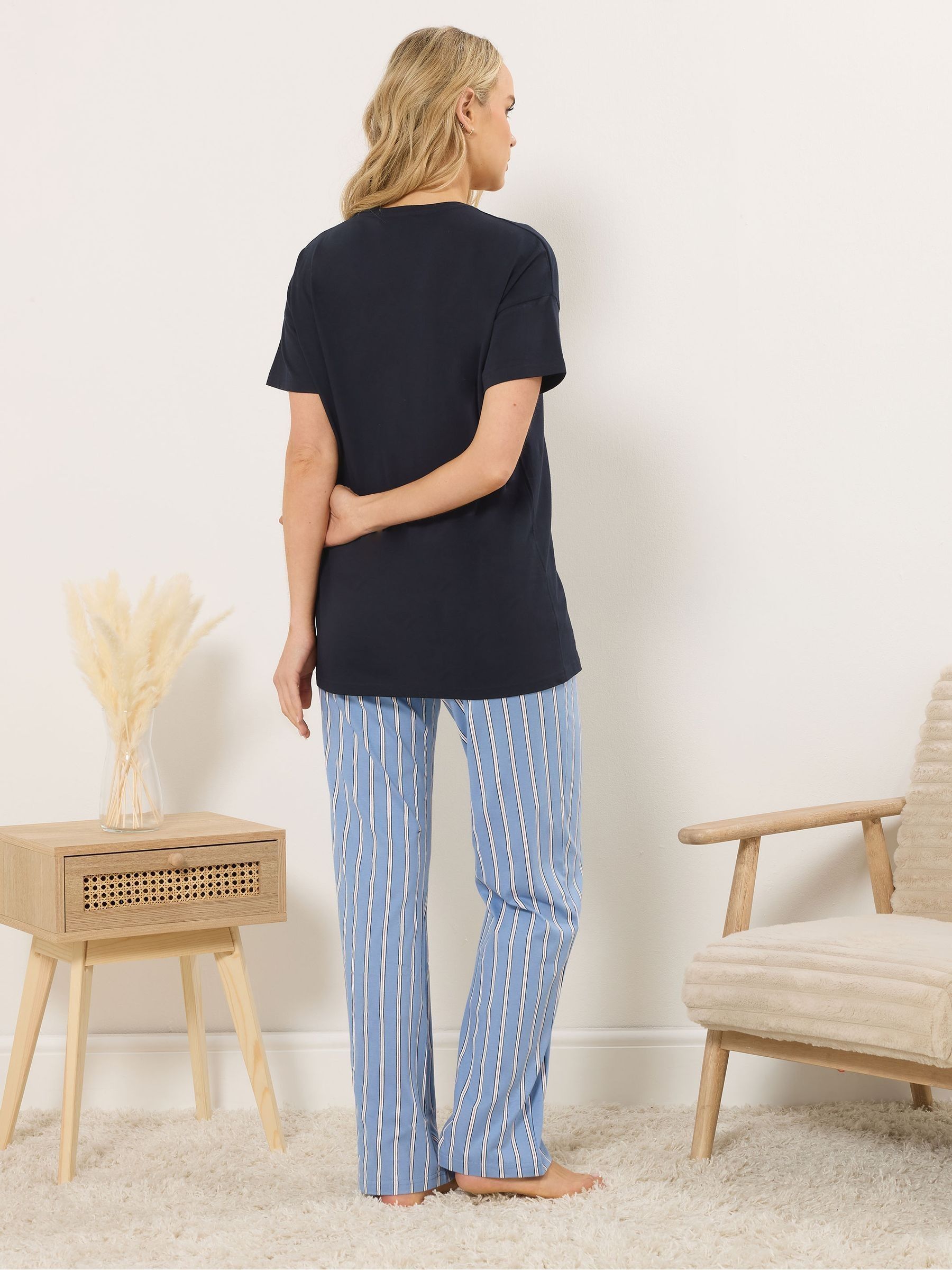 Buy Long Tall Sally Blue Short Sleeve Wide Leg Pyjamas Set from Next India