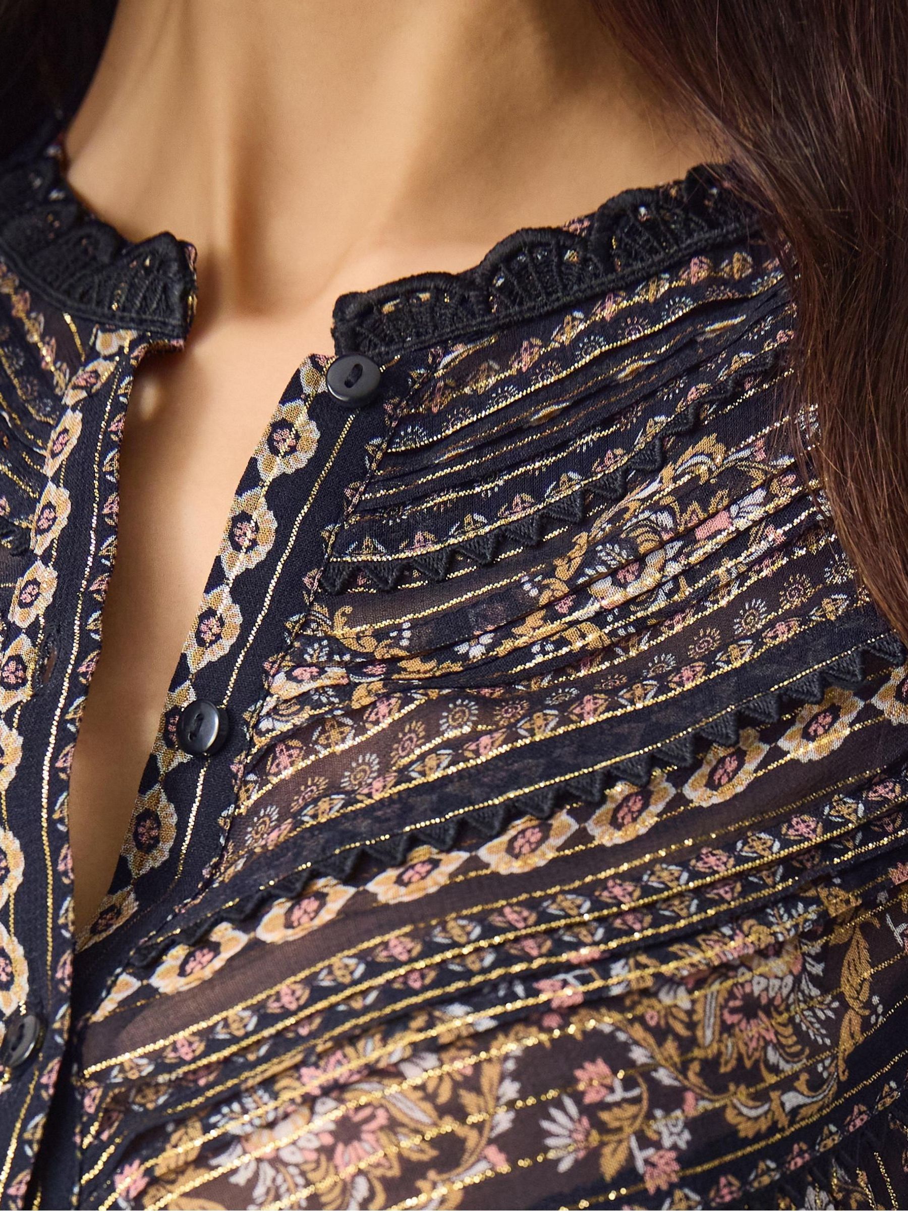 Buy Monsoon Black Darla Shimmer Print Blouse from the Next UK online shop