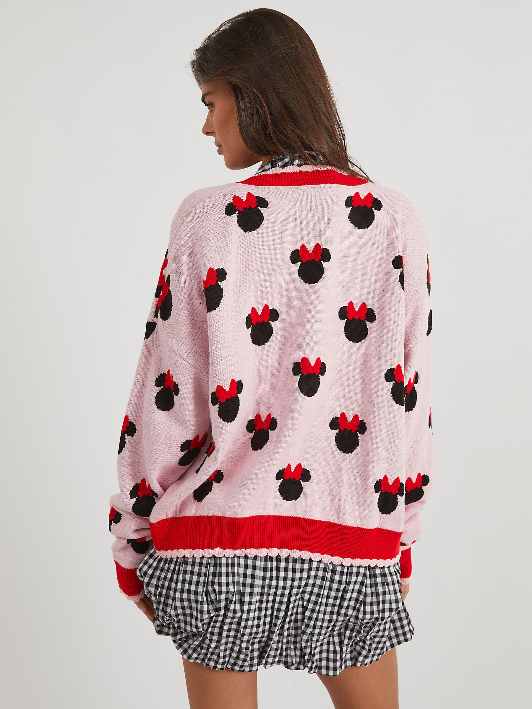 Buy Skinnydip Pink Disney Minnie Mouse Heart Knitted Cardigan from Next ...