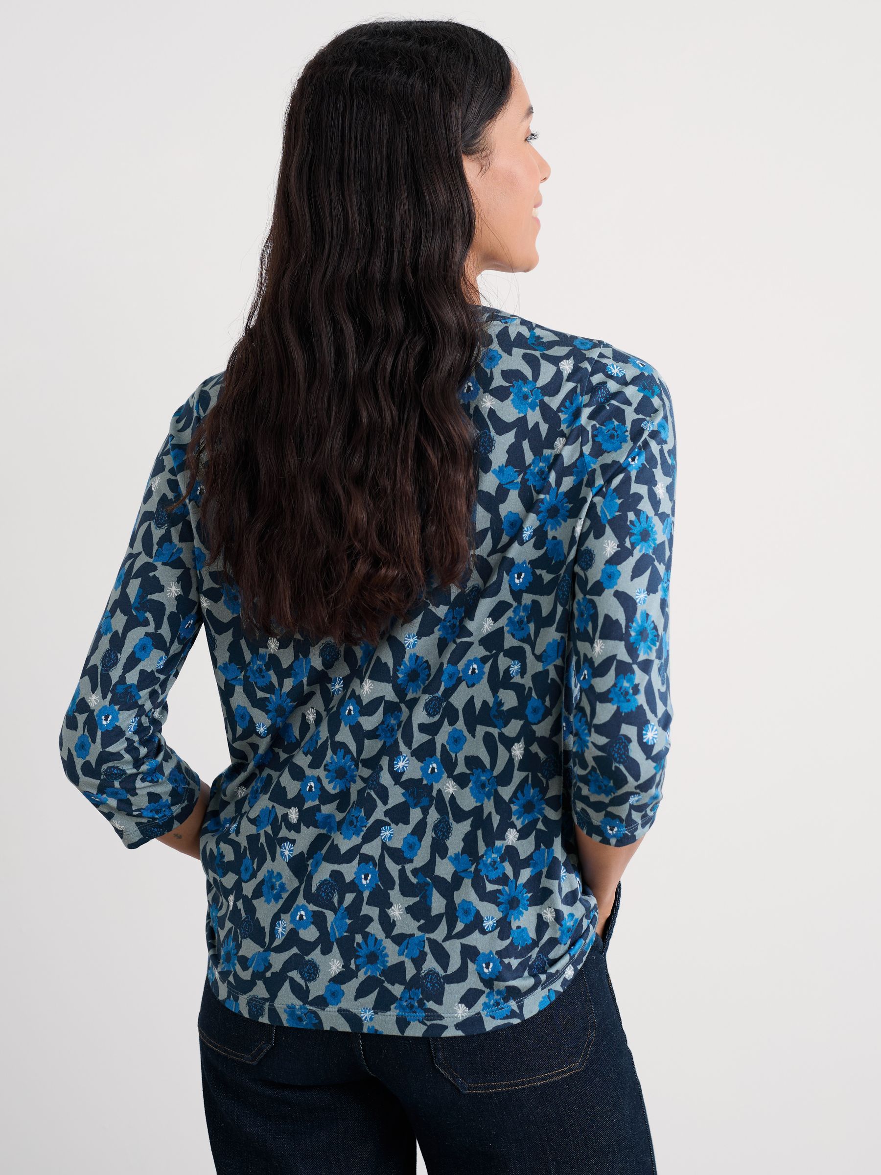 Buy Seasalt Cornwall Blue 3/4 Barnoon Top from the Next UK online shop