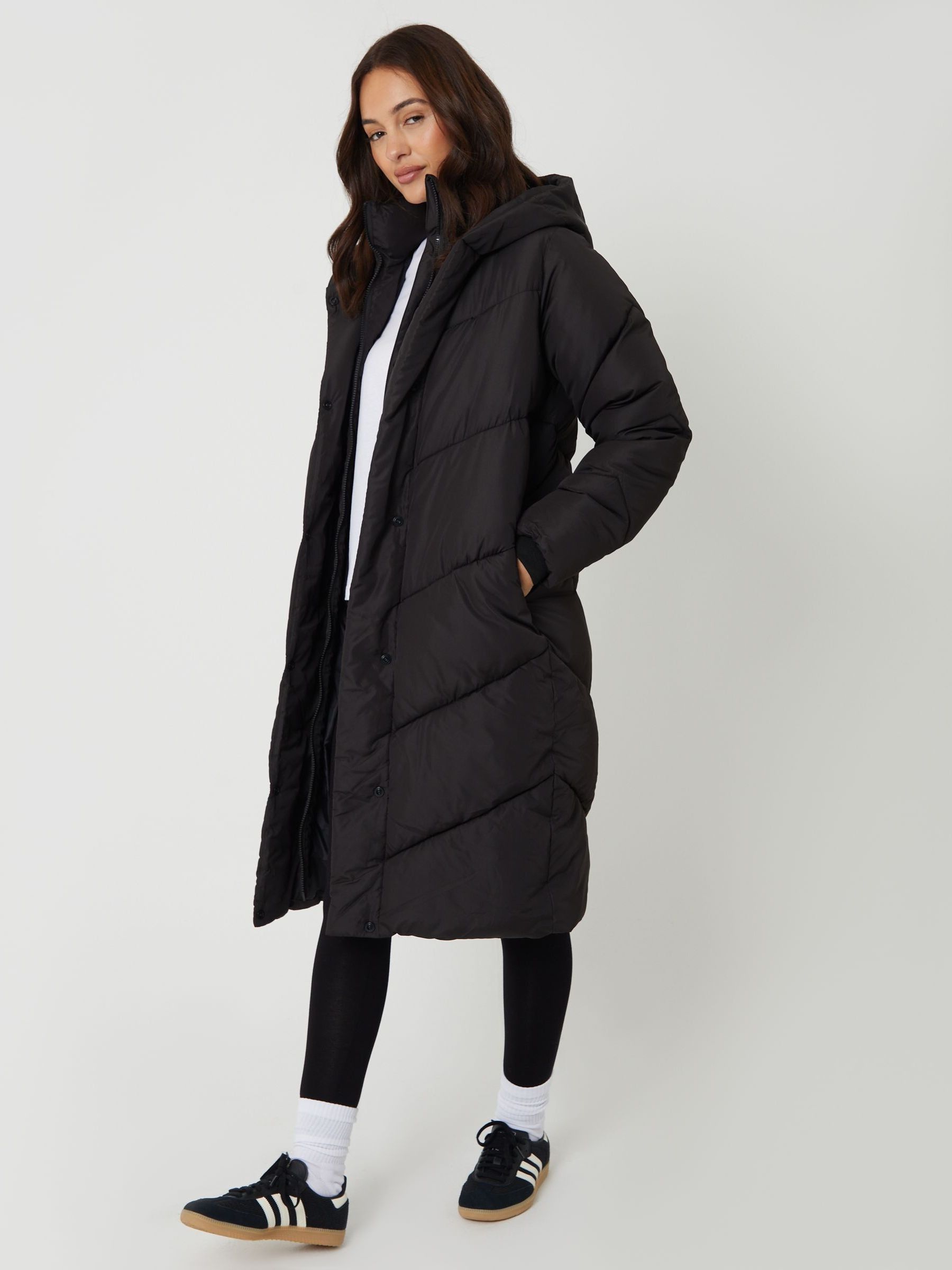 Buy Threadbare Black Longline Wrap Hood Puffer Jacket from Next Ireland