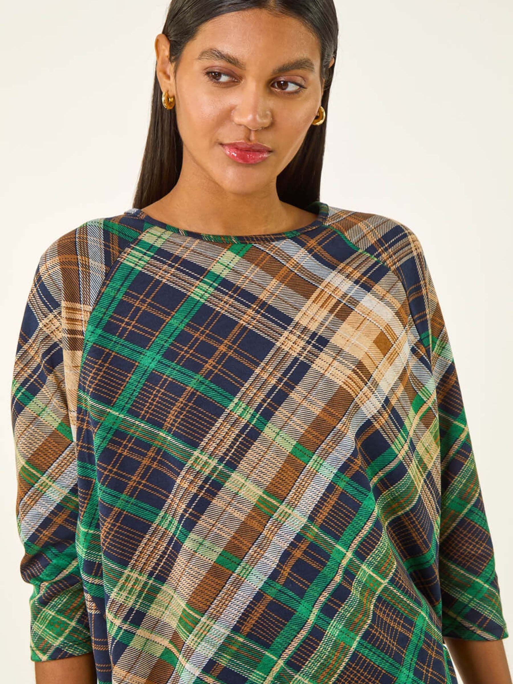 Buy Roman Green Patchwork Round Hem Blouse from Next Netherlands
