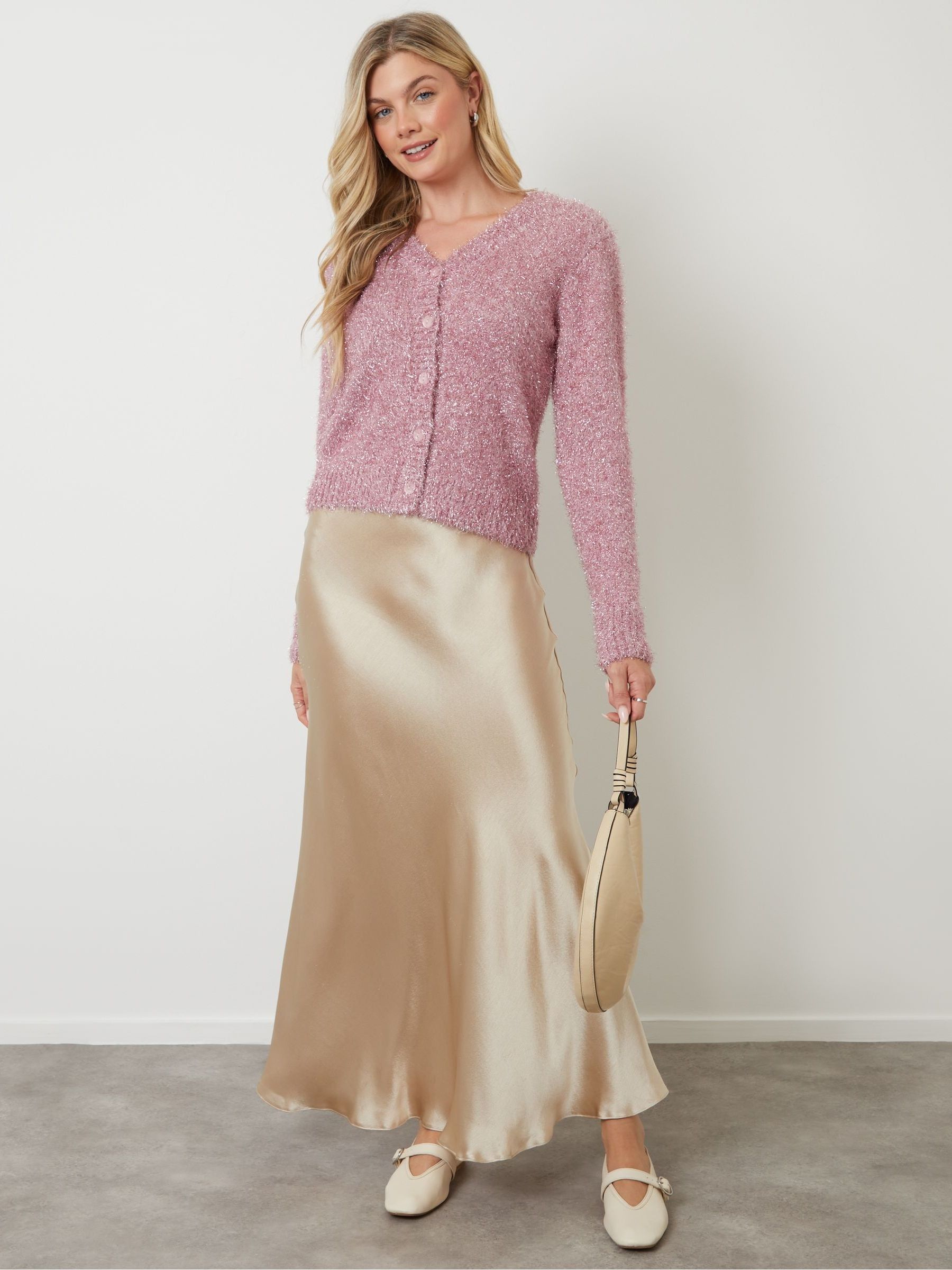 Buy Another Sunday Pink 2-in-1 Sparkle Reversible Cardigan & Jumper ...