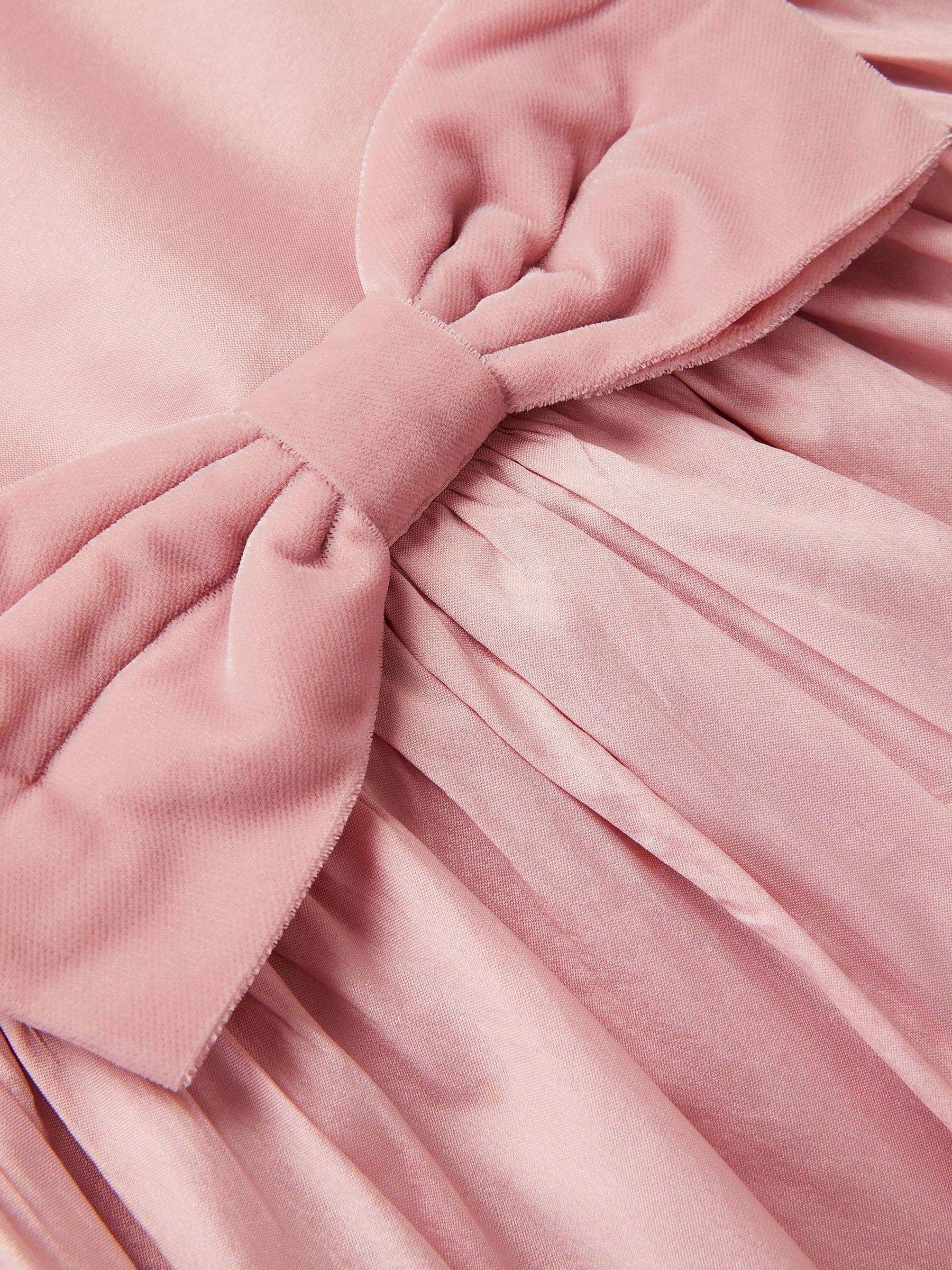 Buy Monsoon Pink Baby Velvet Bow Bubble Hem Dress from the Next UK ...