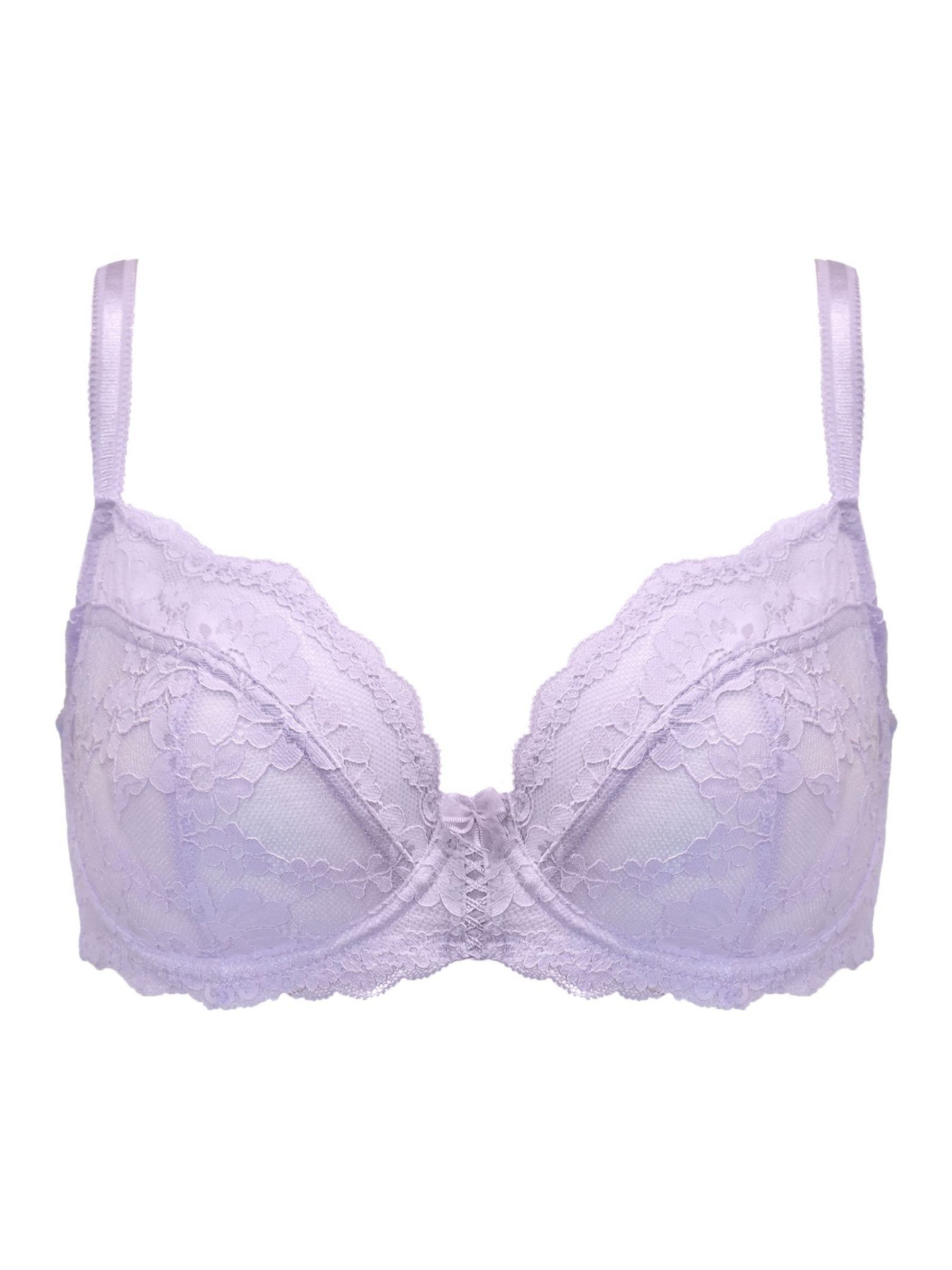 Buy Pour Moi Purple Non Padded Underwired Fleur Balconette Bra from the ...