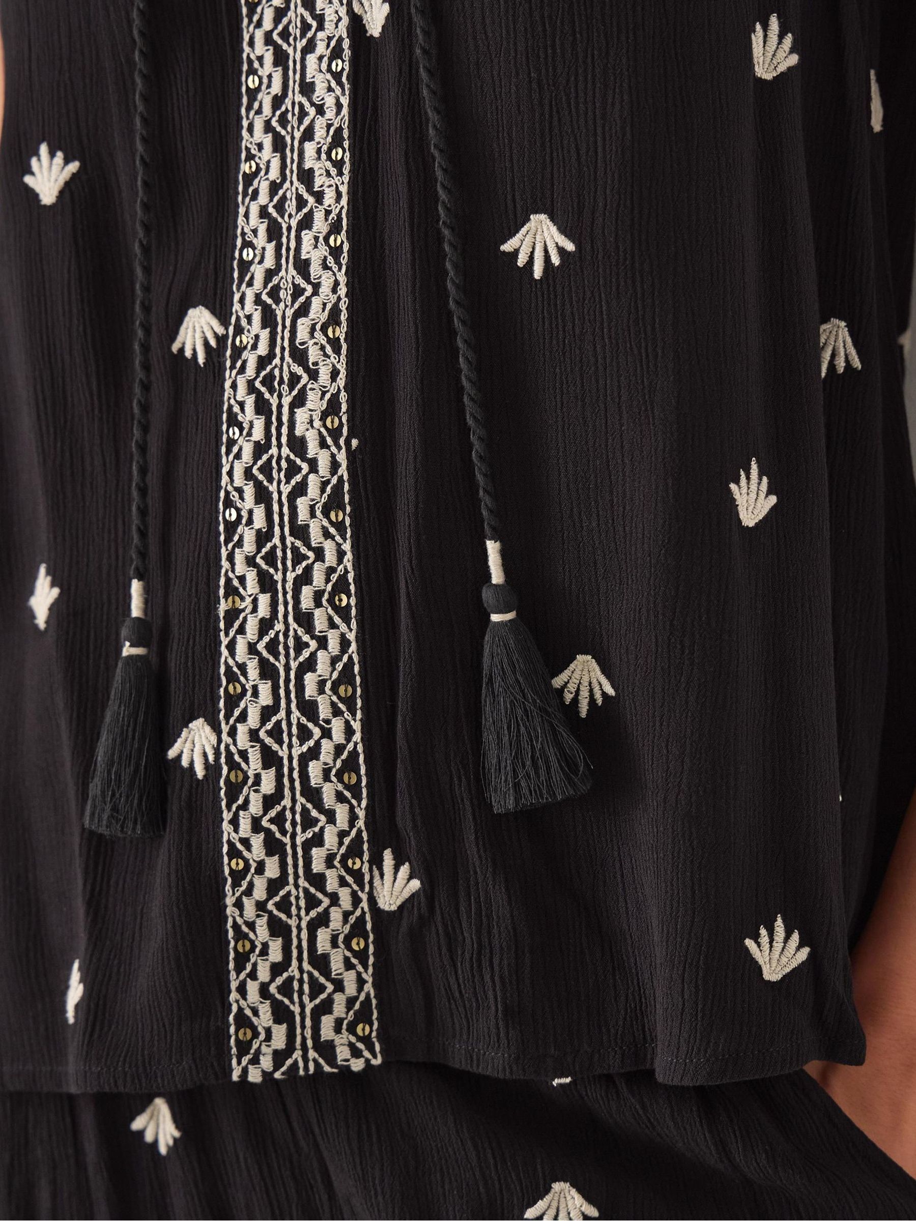Buy Monsoon Black Samara Embroidered Tank Top from Next Germany