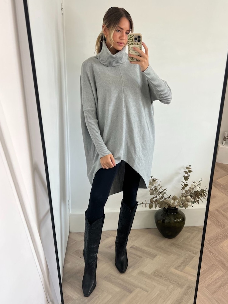 Buy Style Cheat Light Grey Longer Length Hope Knitted Jumper from Next ...