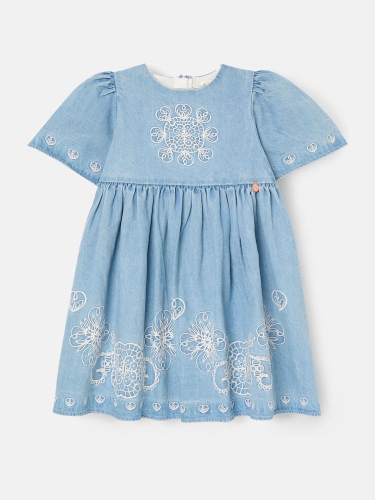 Buy Angel & Rocket Blue Reyna Ivory Embroidered Swing Dress from Next ...