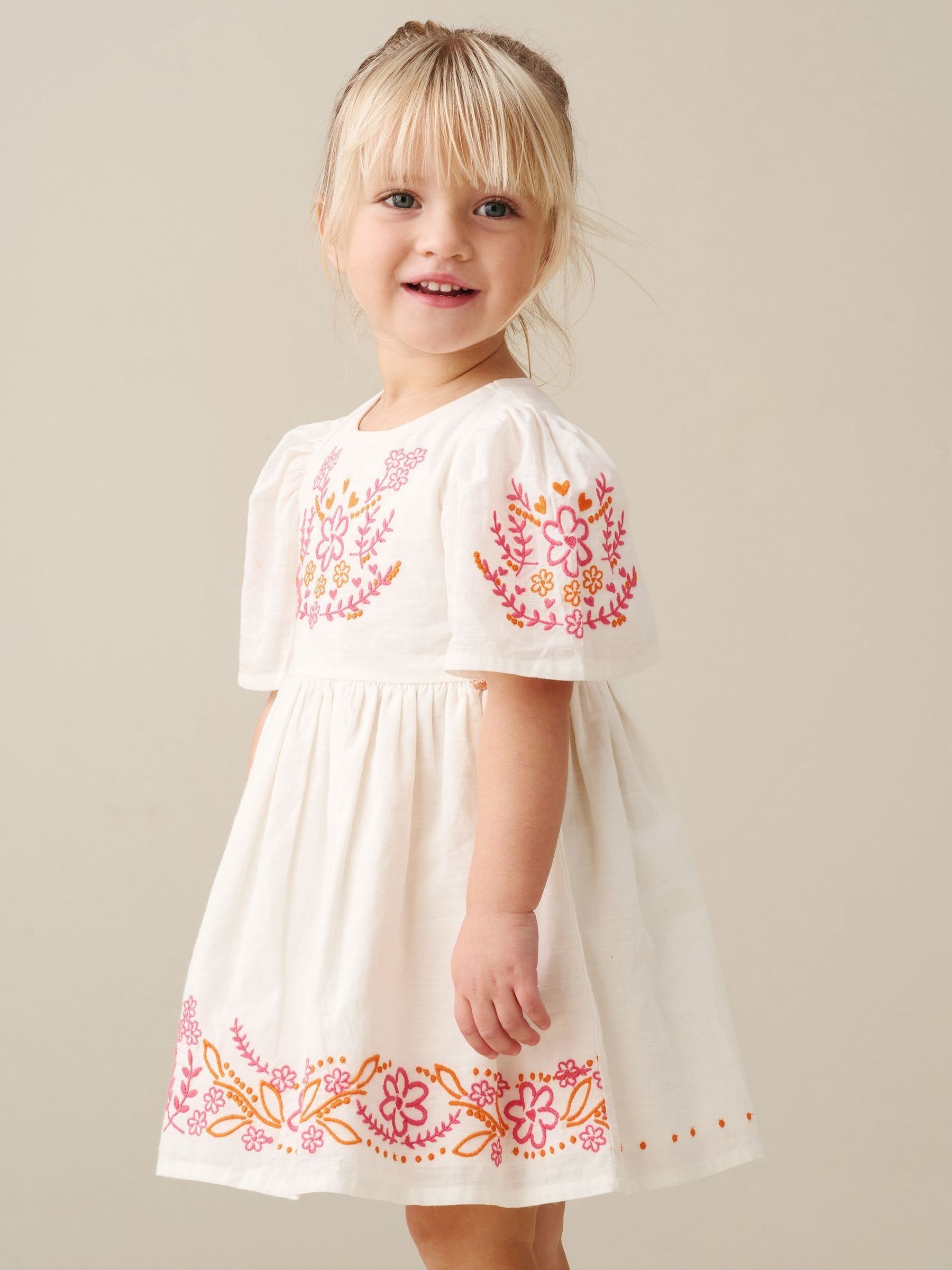 Buy Angel & Rocket White Reyna Embroidered Swing Dress from the Next UK ...