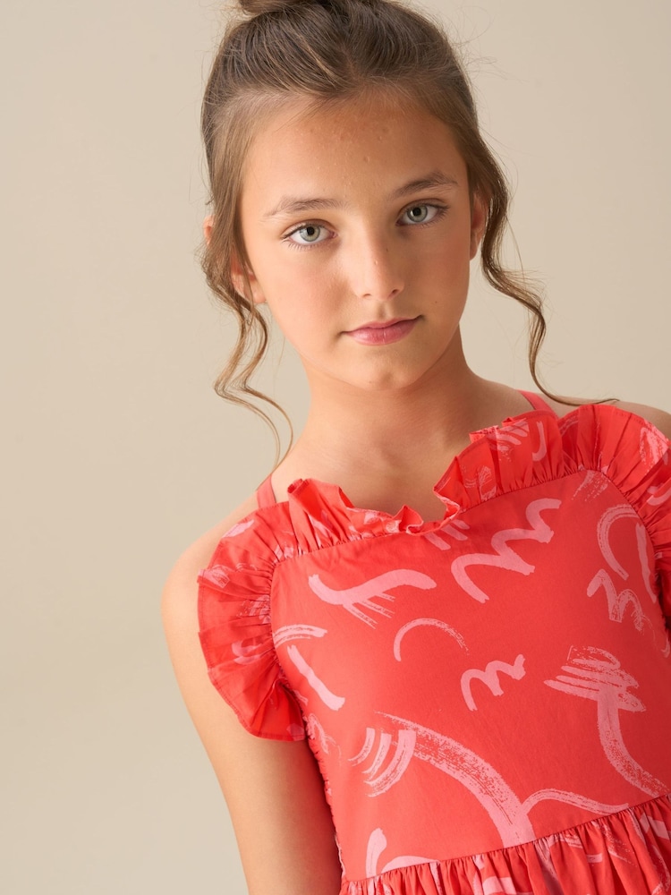 Buy Angel & Rocket Red Evie Print Frill Swing Dress from Next Ireland