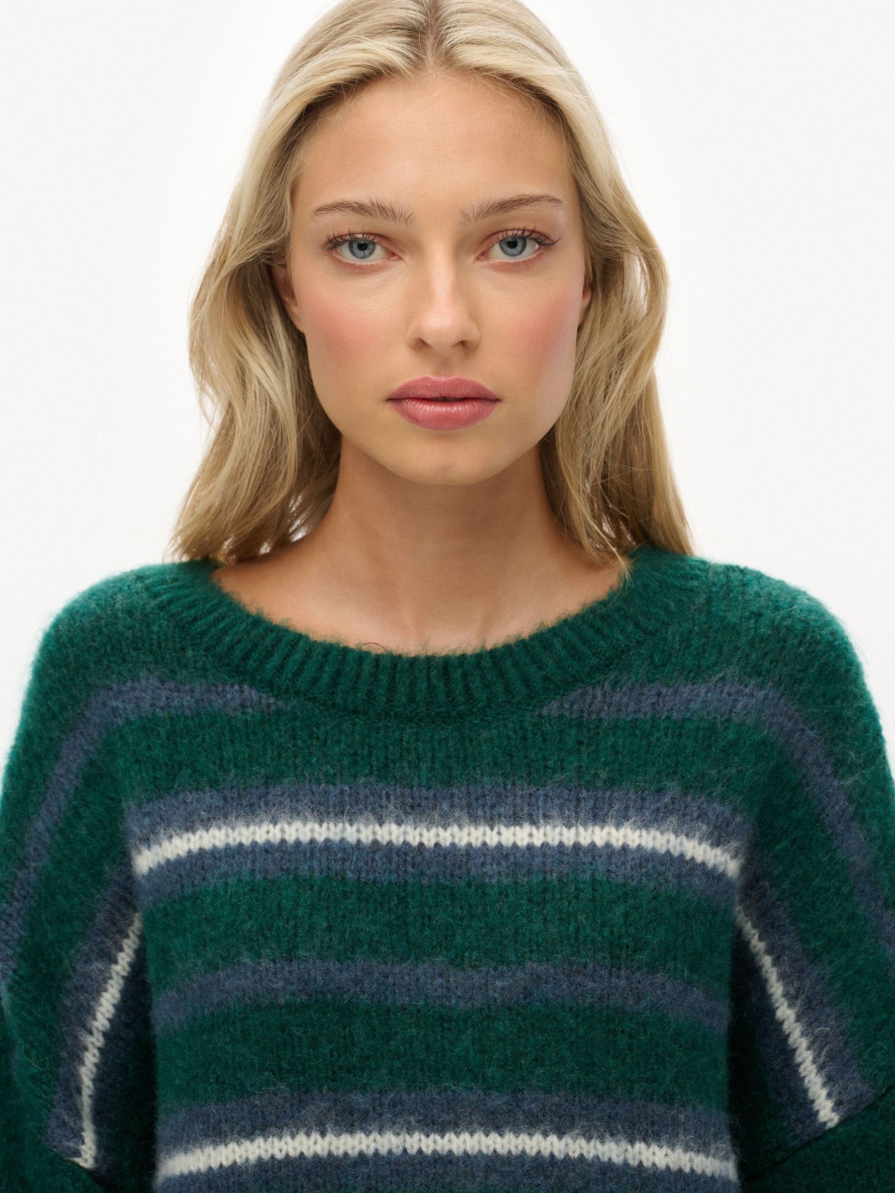 Buy Superdry Green Slouchy Brushed Stripe Knit Jumper from the Next UK ...