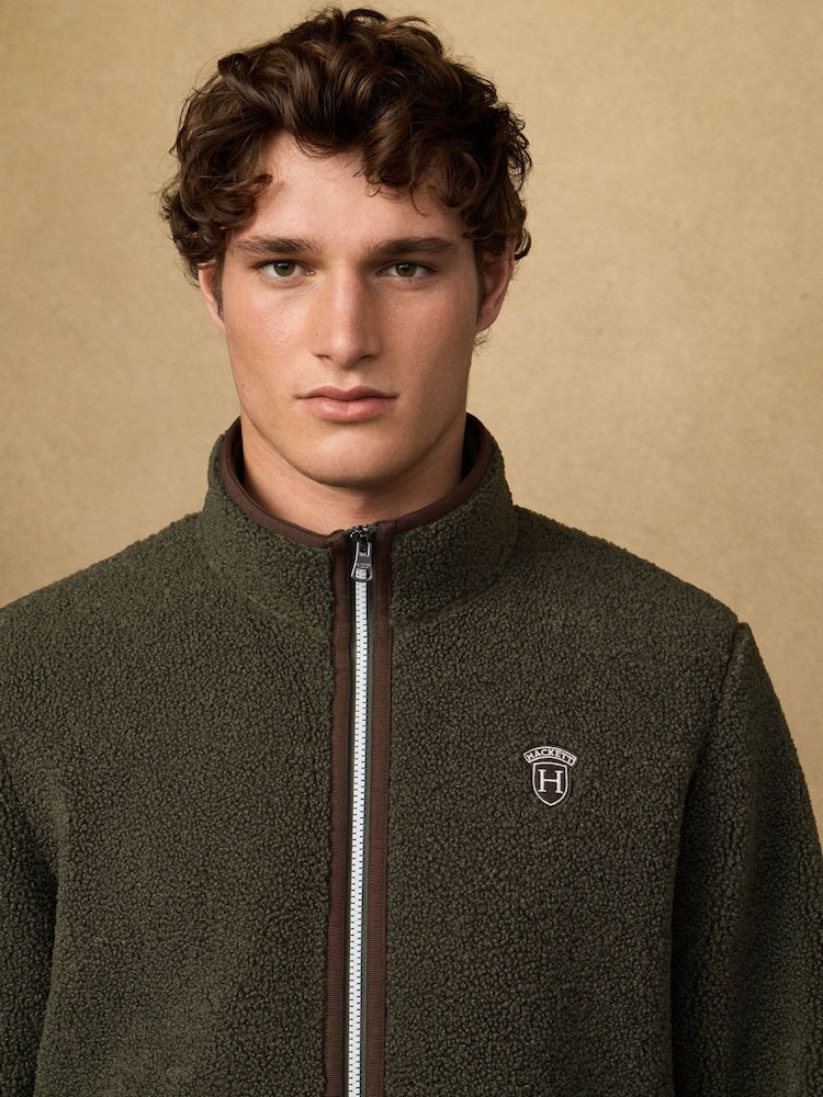 Buy Hackett Green Heritage Fleece Badge Logo Jacket from Next Egypt