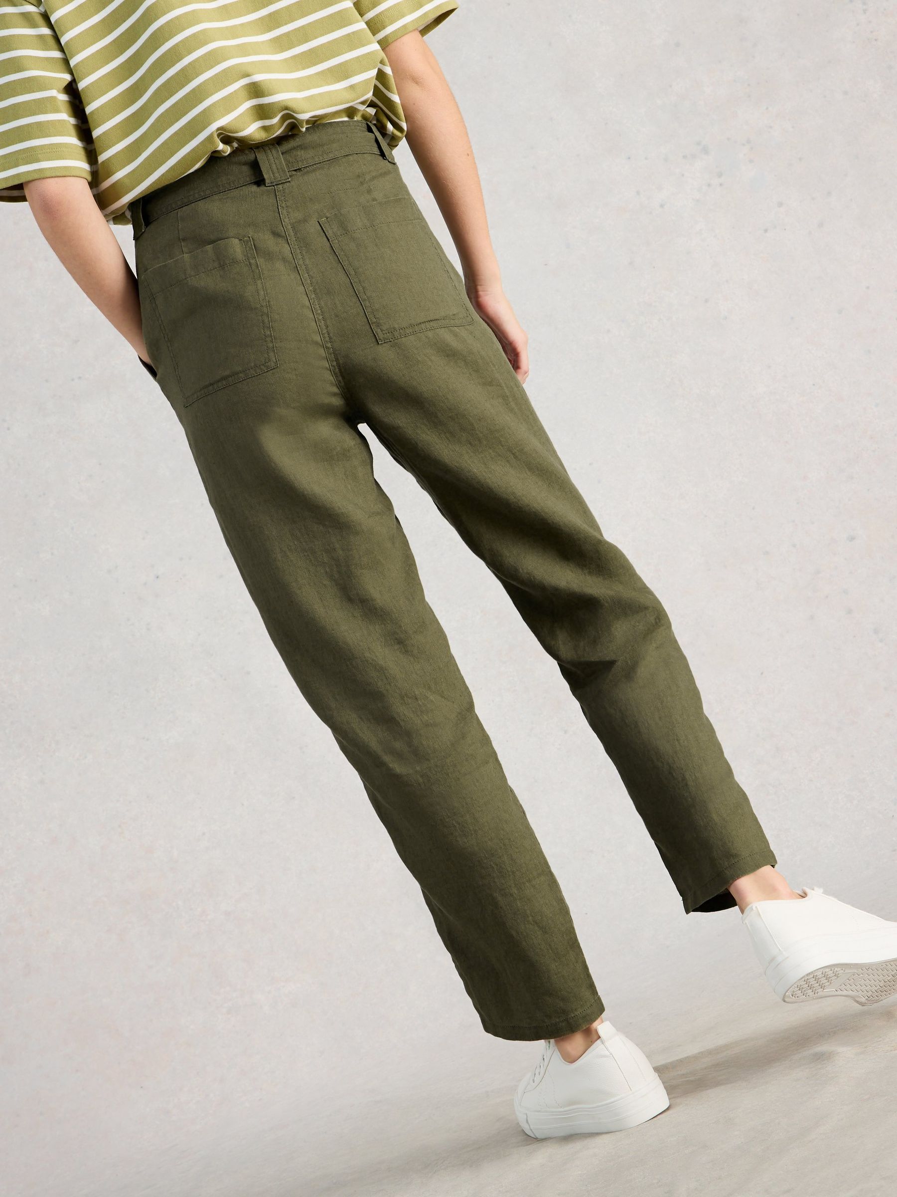 Buy White Stuff Green Hadley Linen Trousers from Next India