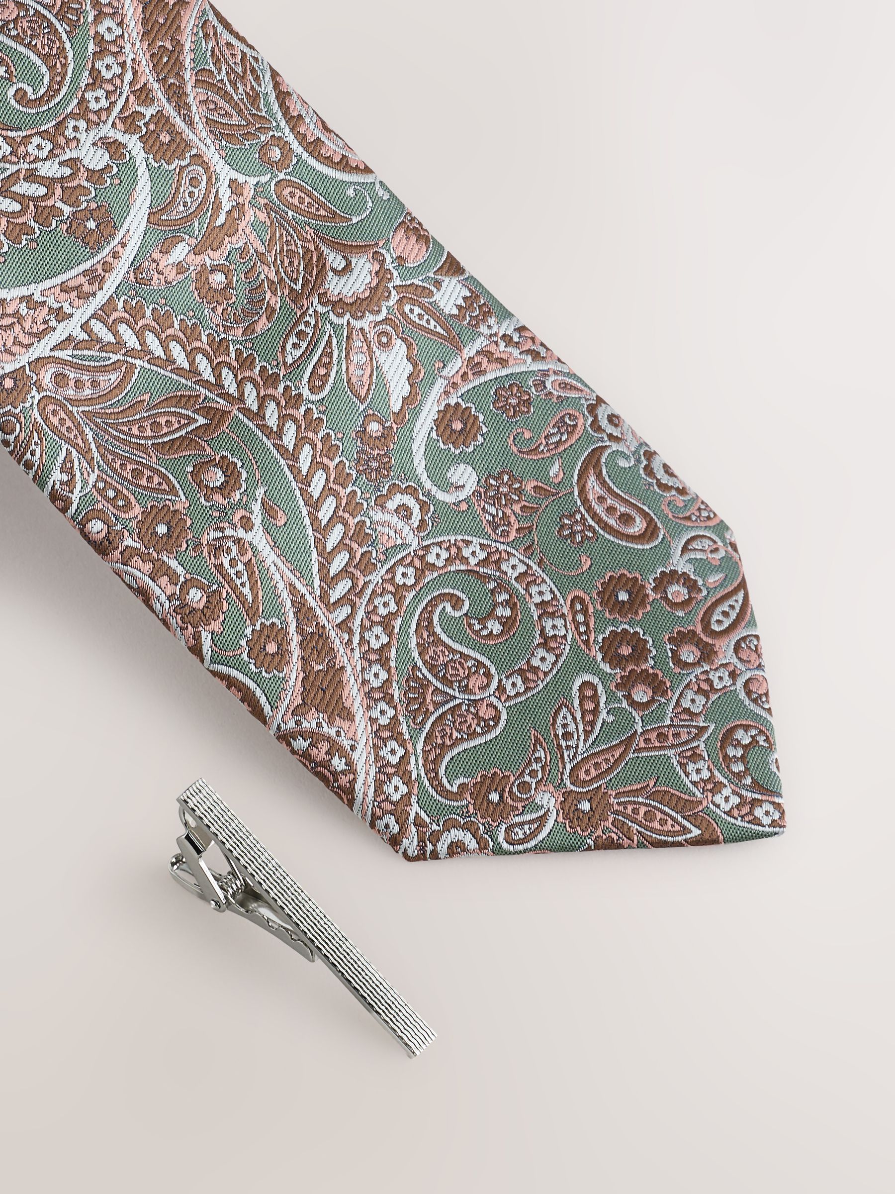 Buy Green Paisley Tie from the Next UK online shop