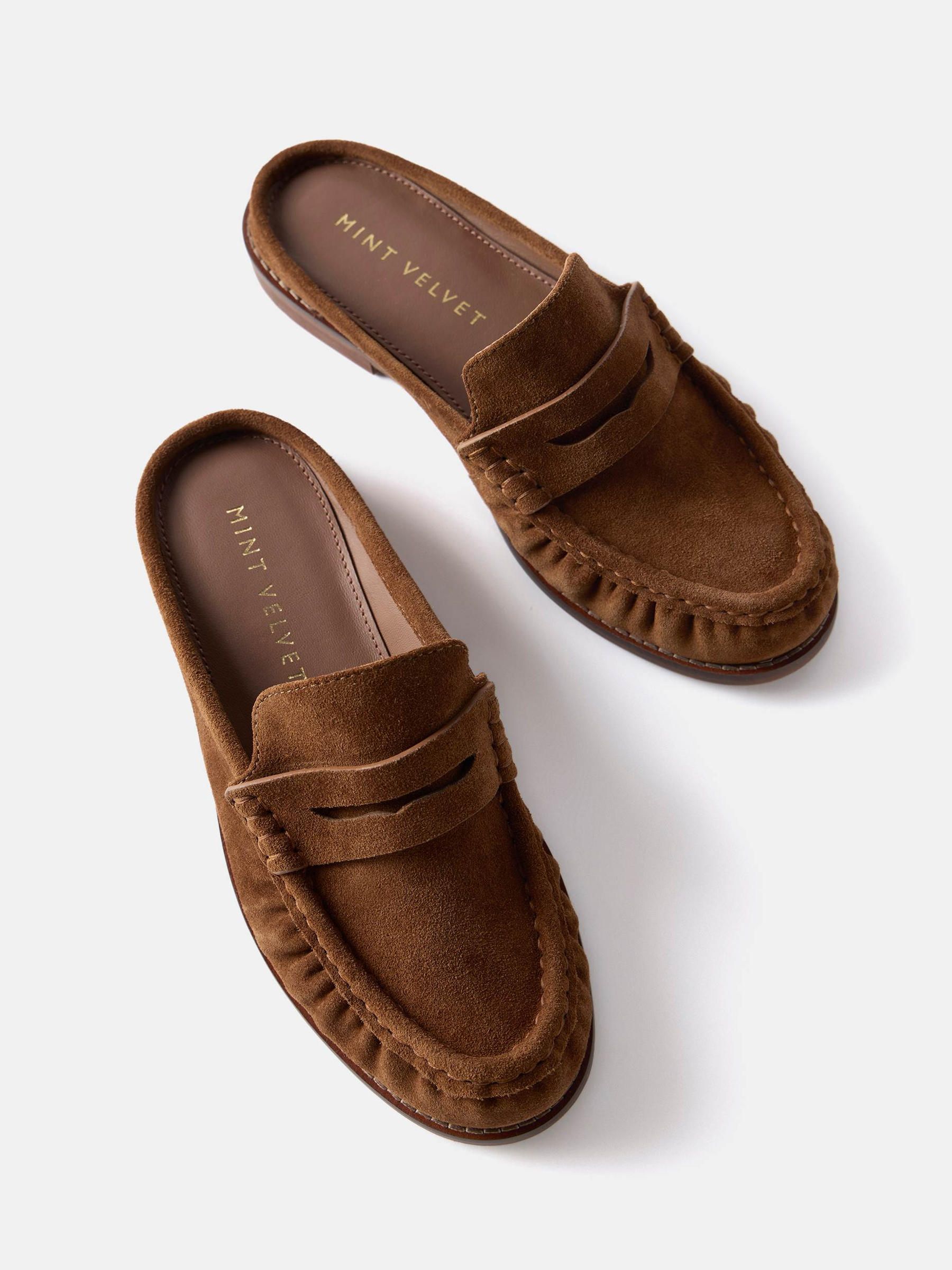 Buy Brown - Mint Velvet Lyla Suede Backless Loafers from Next Israel