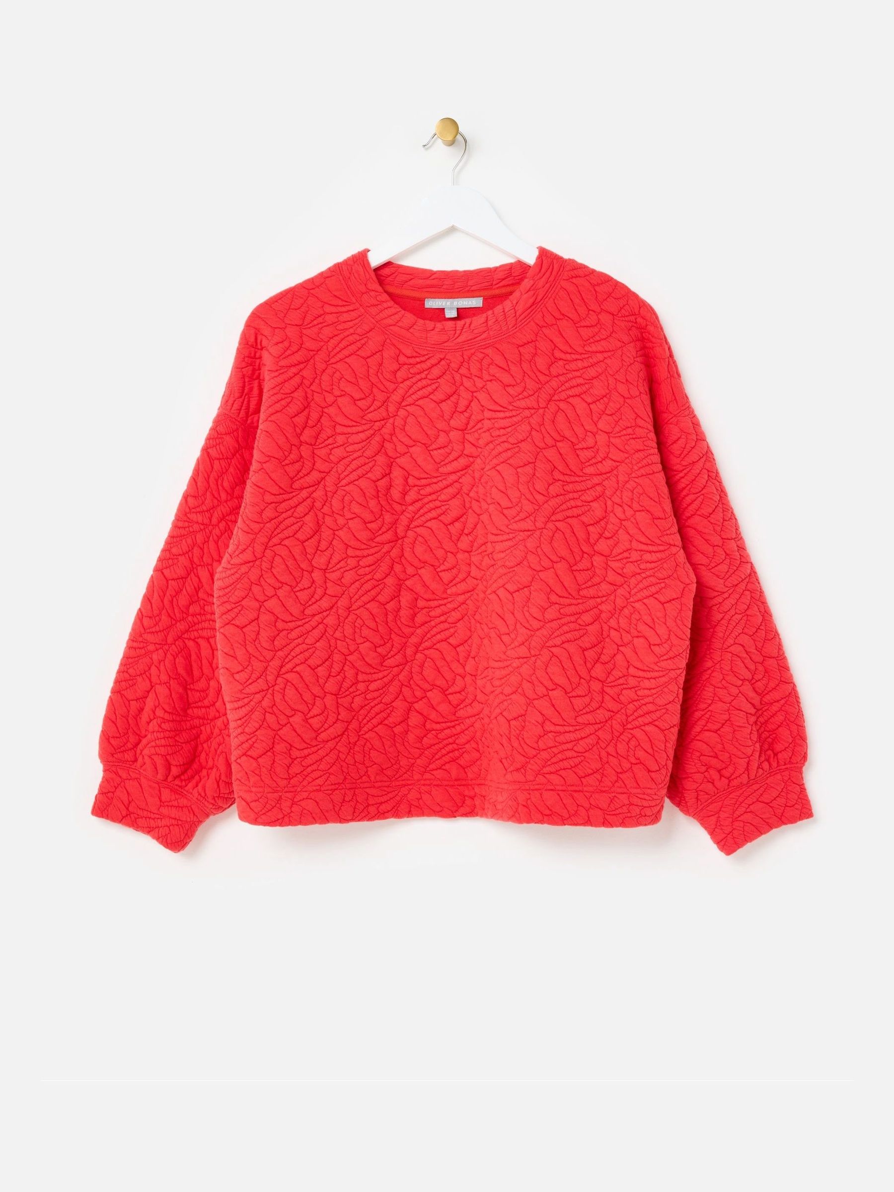 Buy Oliver Bonas Red Abstract Floral Print Quilted Sweatshirt from Next ...