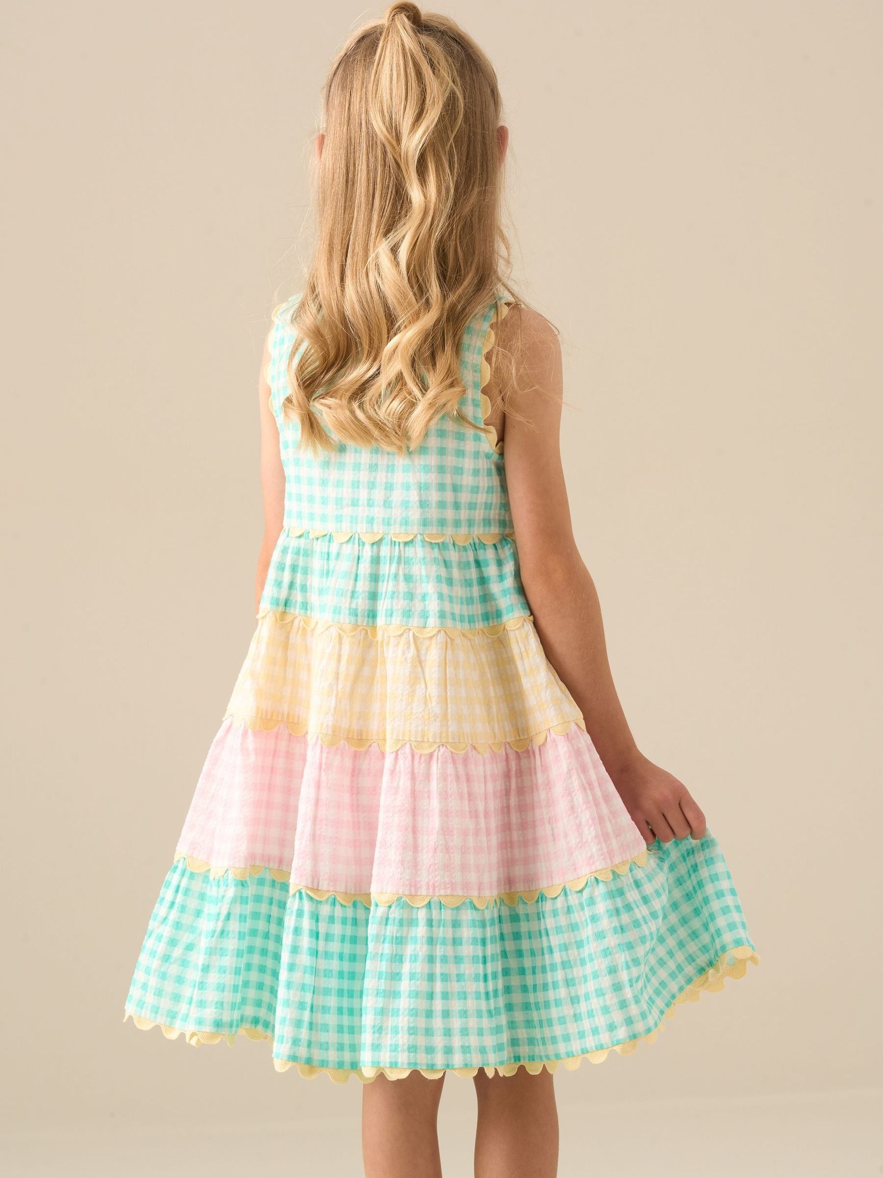 Buy Angel & Rocket Ginny Pastel Gingham Bow Waist Dress from Next Portugal