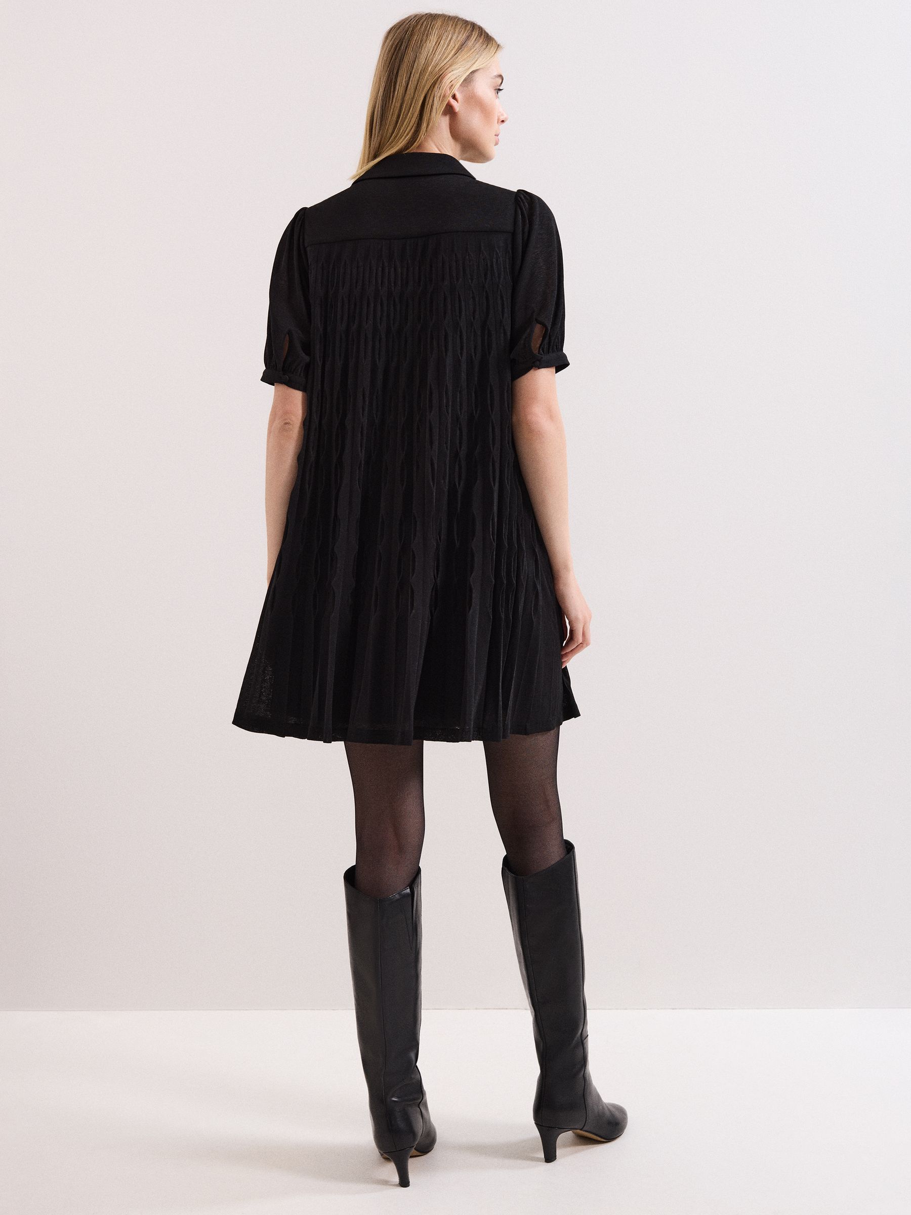 Buy Phase Eight Black Pleated Swing Dress from the Next UK online shop