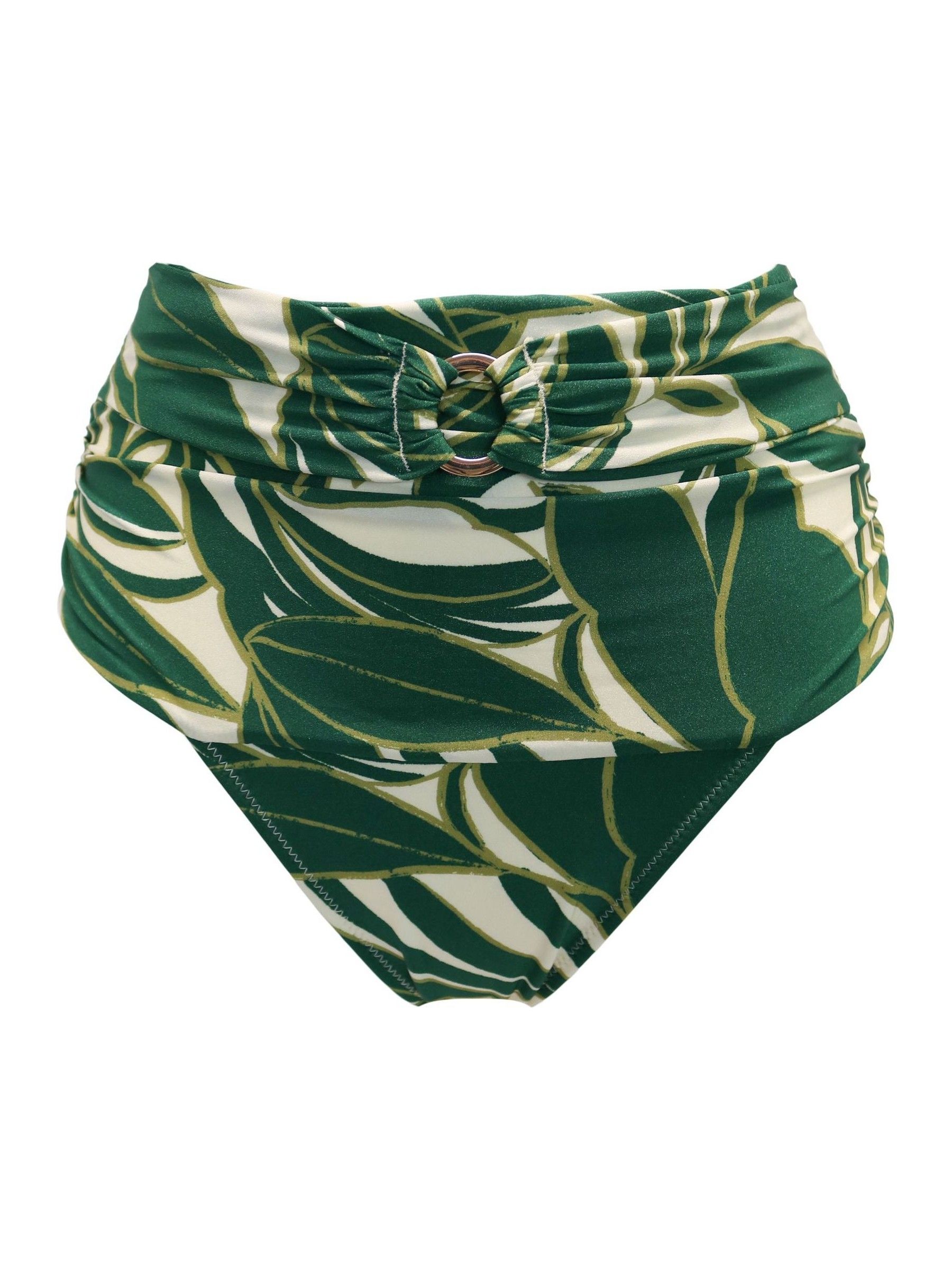 Buy Pour Moi Ivory/Green Tropical High Waist Samoa Bikini Bottoms from ...