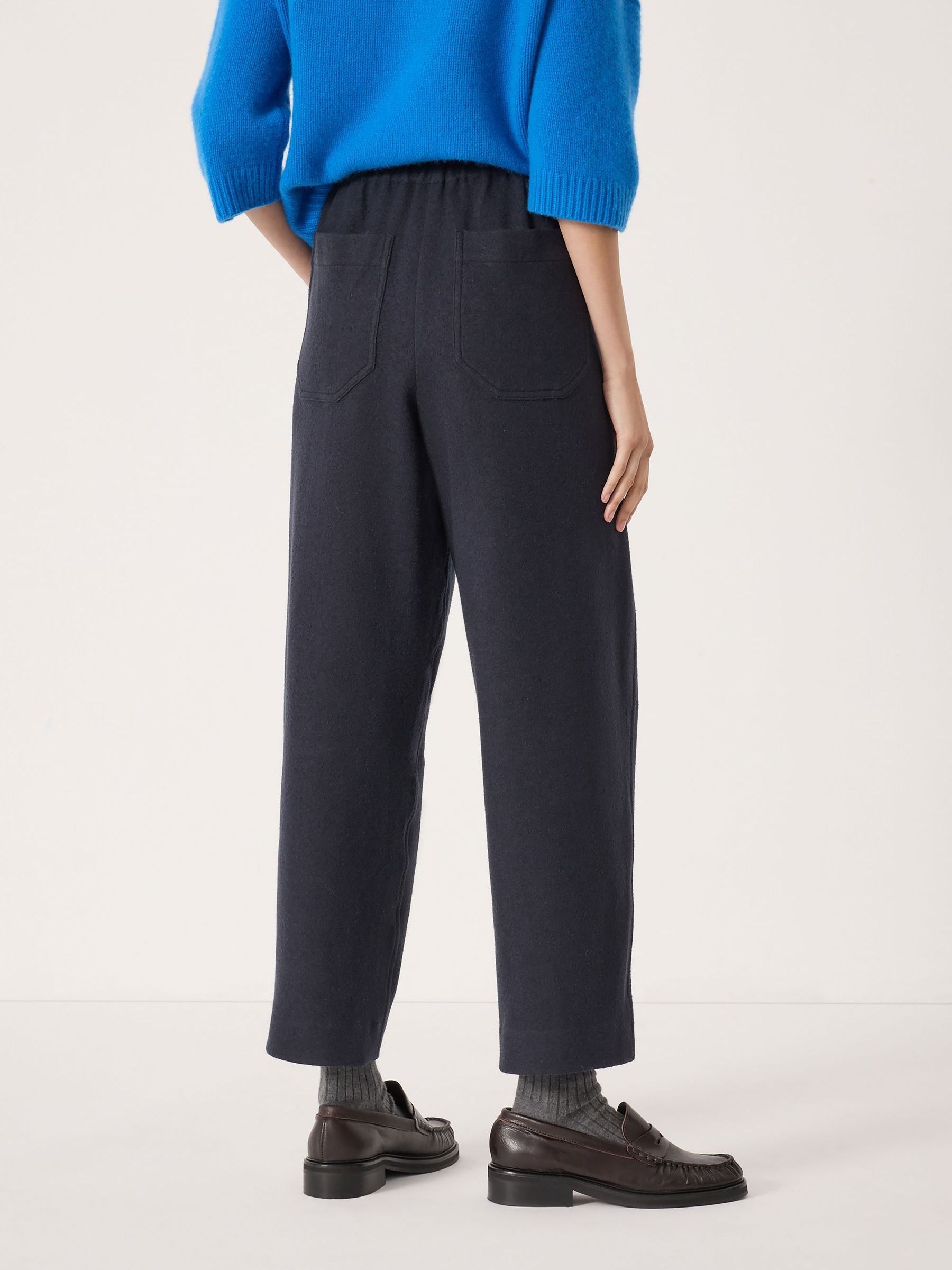 Buy Hush Blue Boiled Wool Barrel Leg Trousers from the Next UK online shop